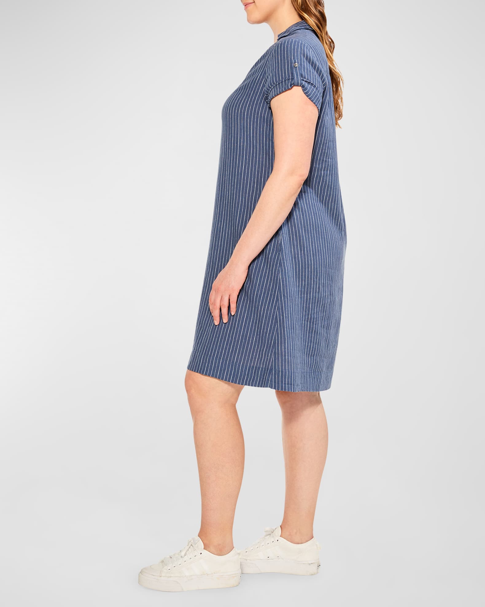 NIC+ZOE Plus Size Central Park Striped Day Dress | Neiman Marcus
