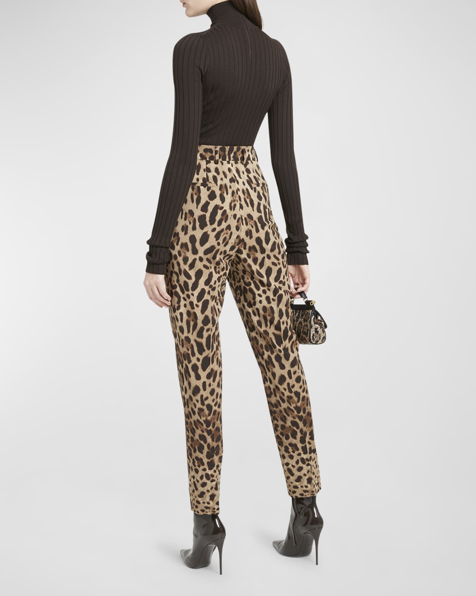 Dolce&Gabbana Leopard Straight-Leg Pants | Neiman Marcus