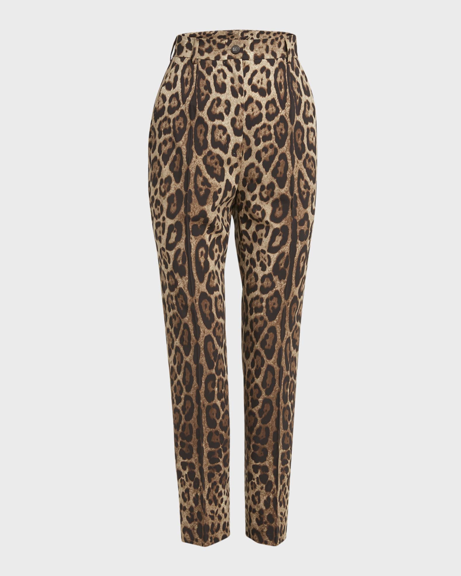 Dolce&Gabbana Leopard Straight-Leg Pants | Neiman Marcus