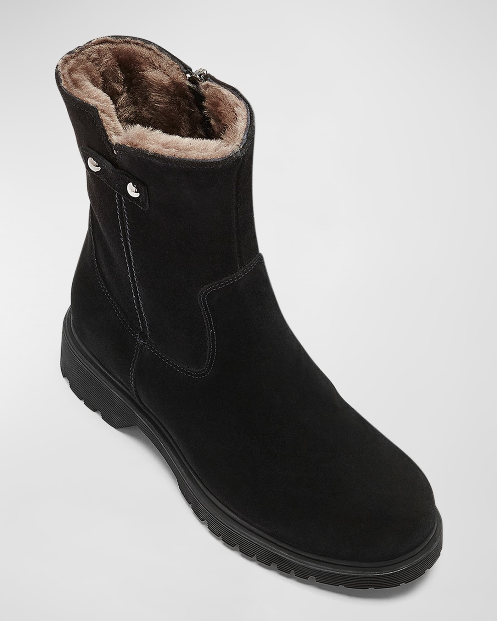 La Canadienne Hunter Suede Shearling Winter Boots | Neiman Marcus