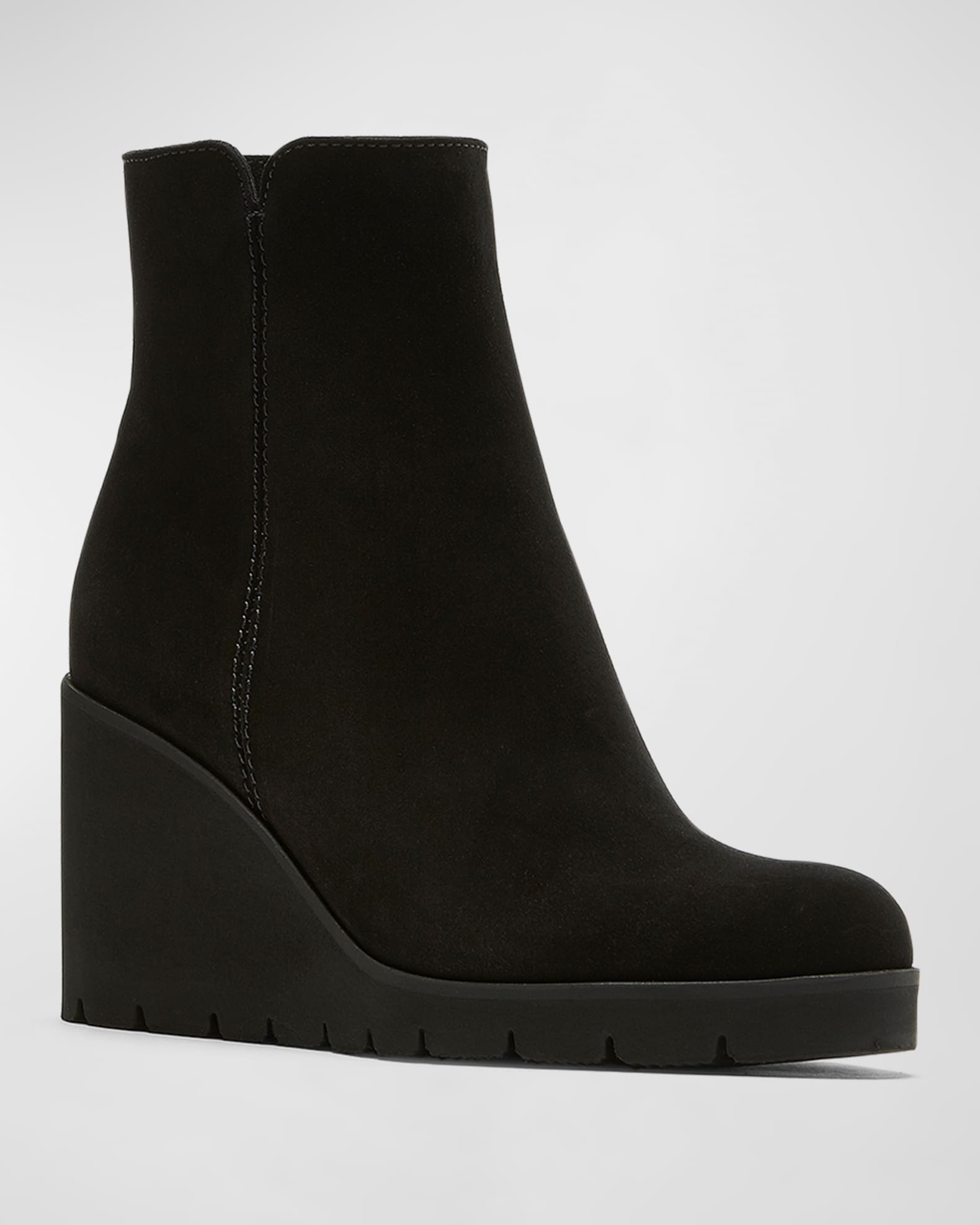 La Canadienne Go Suede Wedge Ankle Booties | Neiman Marcus