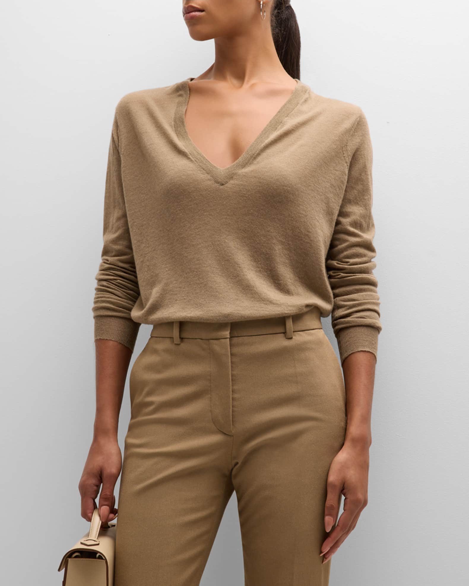 Joseph Lightweight V-Neck Cashmere Sweater | Neiman Marcus