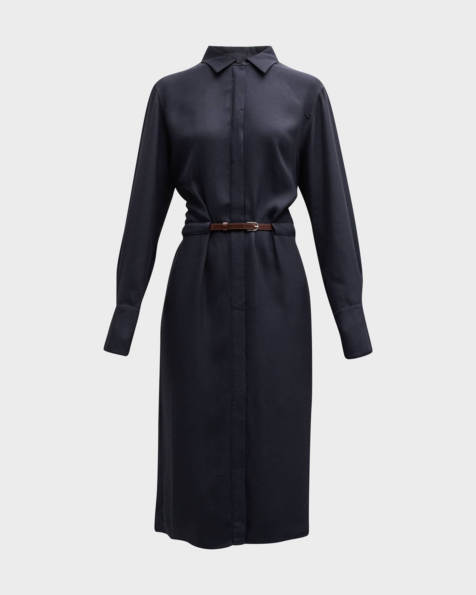 Joseph Daval Viscose Twill Midi Shirtdress | Neiman Marcus