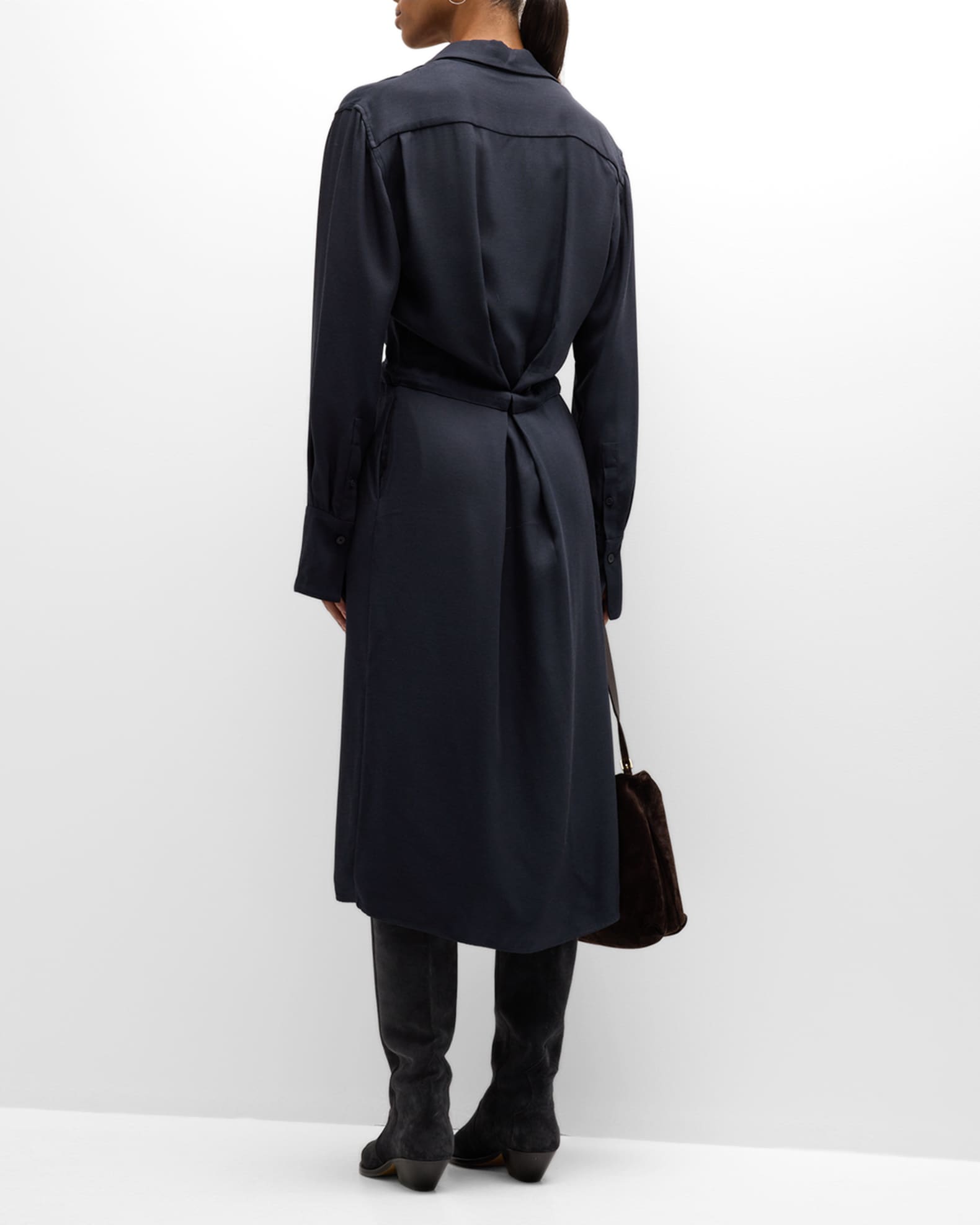 Joseph Daval Viscose Twill Midi Shirtdress | Neiman Marcus