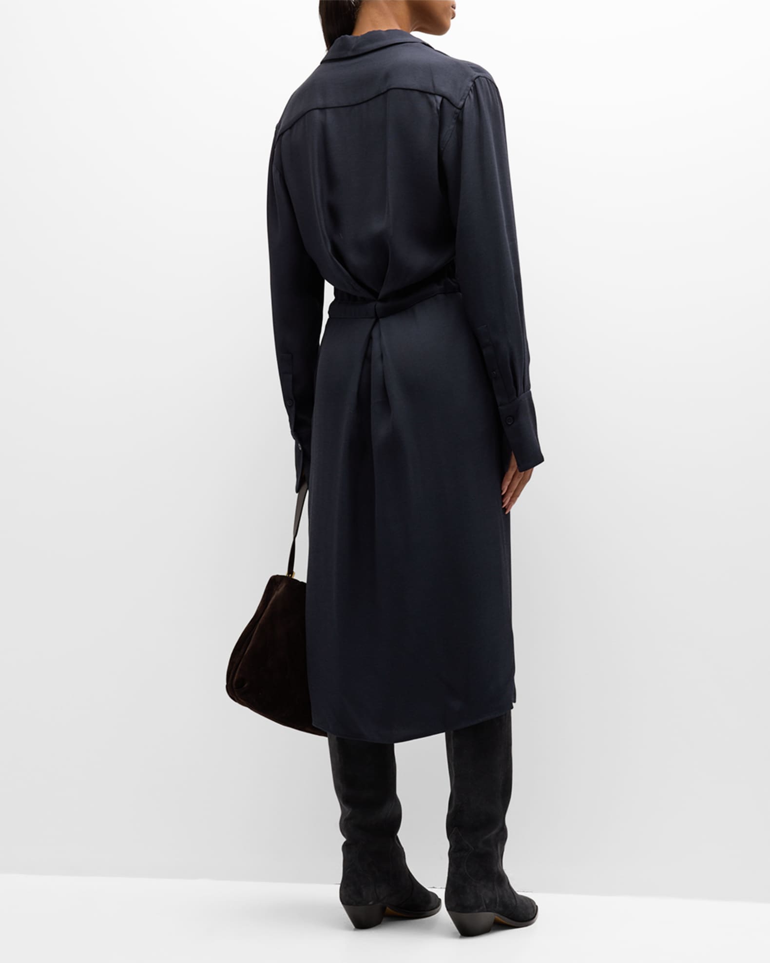 Joseph Daval Viscose Twill Midi Shirtdress | Neiman Marcus