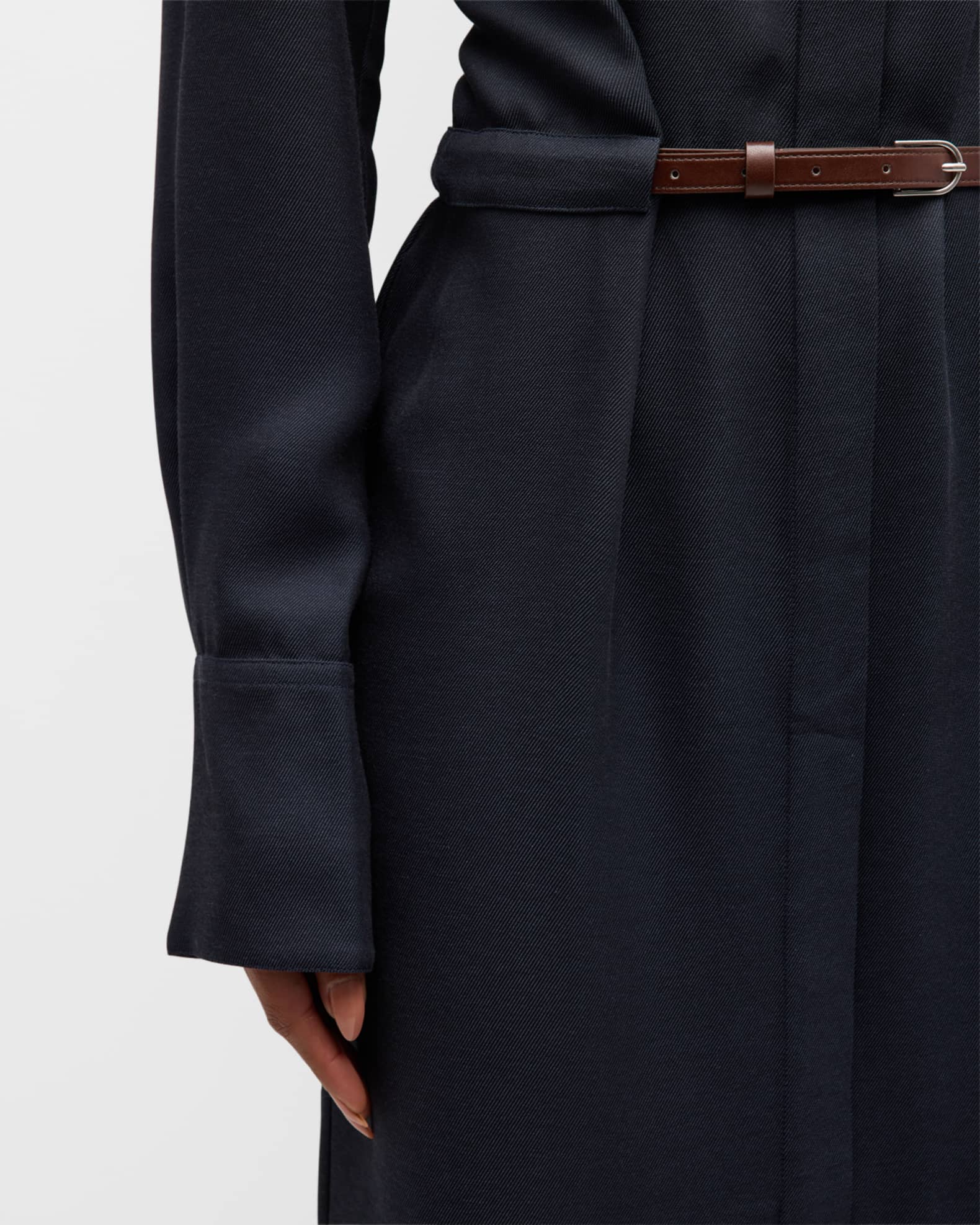 Joseph Daval Viscose Twill Midi Shirtdress | Neiman Marcus