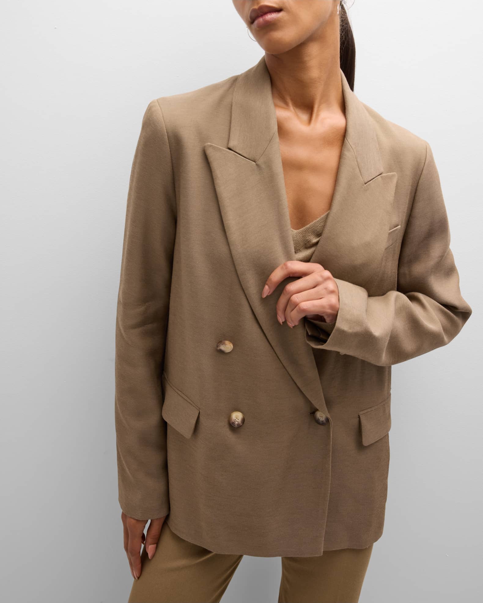 Joseph Jaden Double-Breast Twill Jacket | Neiman Marcus