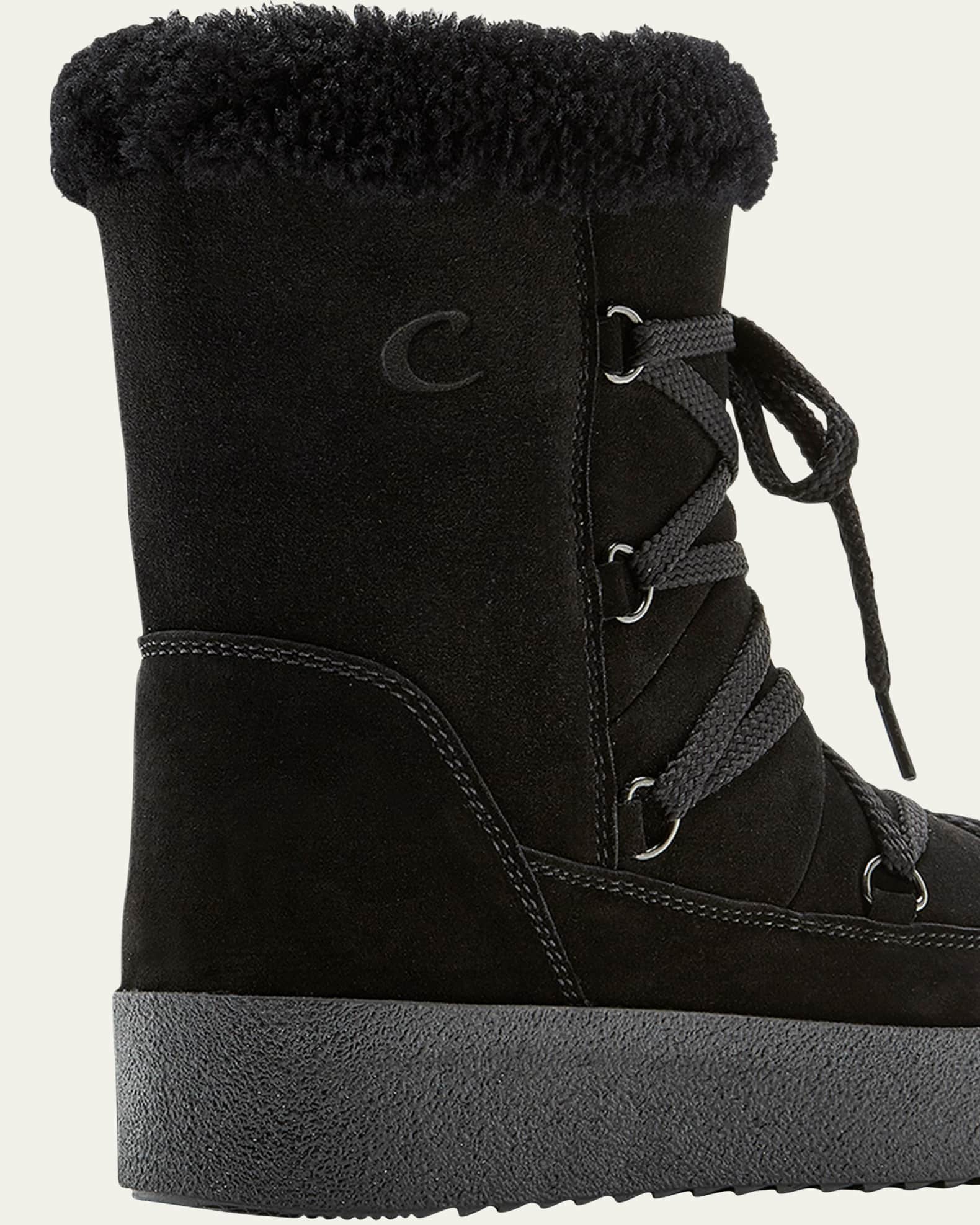 La Canadienne Emery Suede Shearling Snow Boots | Neiman Marcus