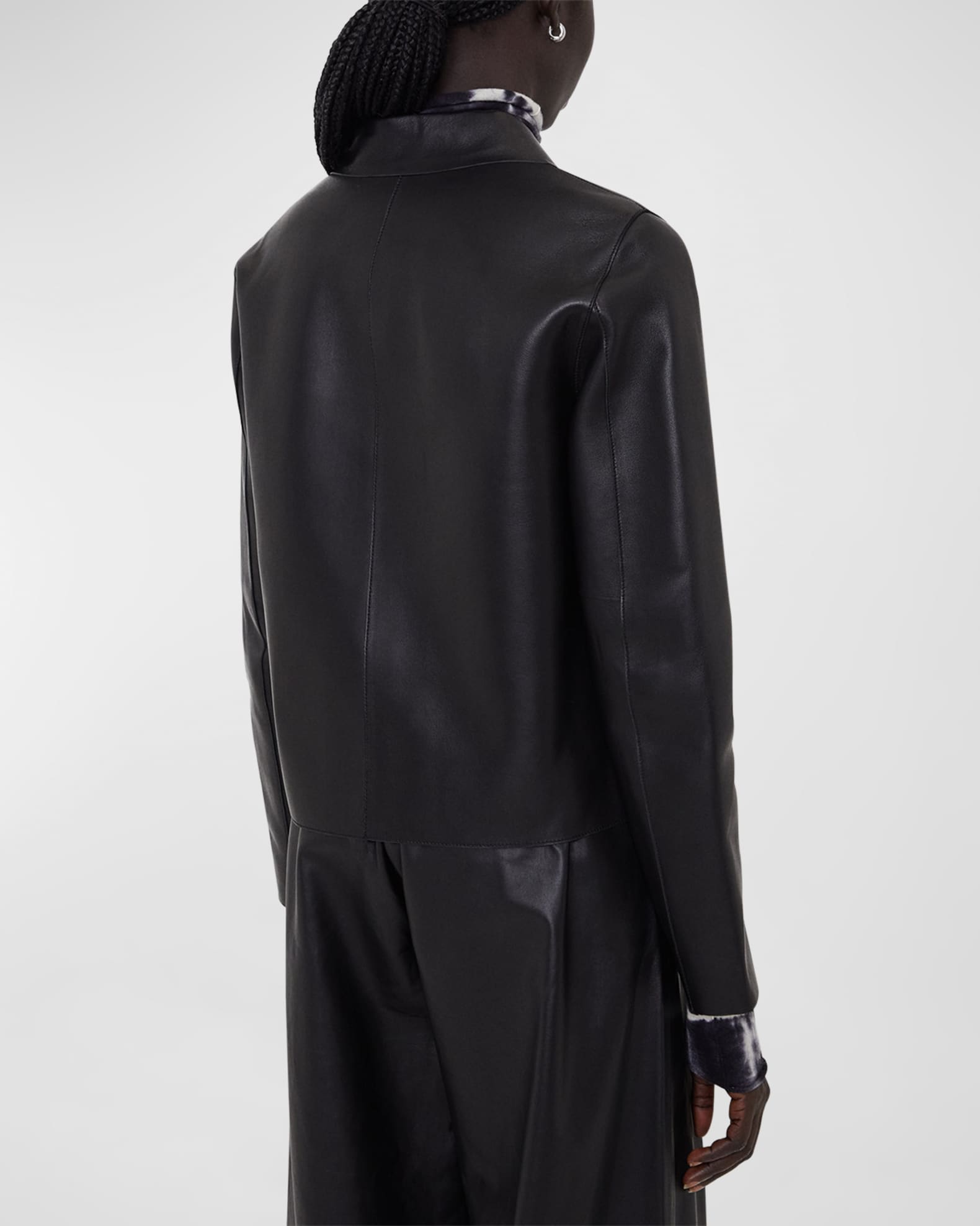 Joseph Jose Snap-Front Bonded Leather Jacket | Neiman Marcus