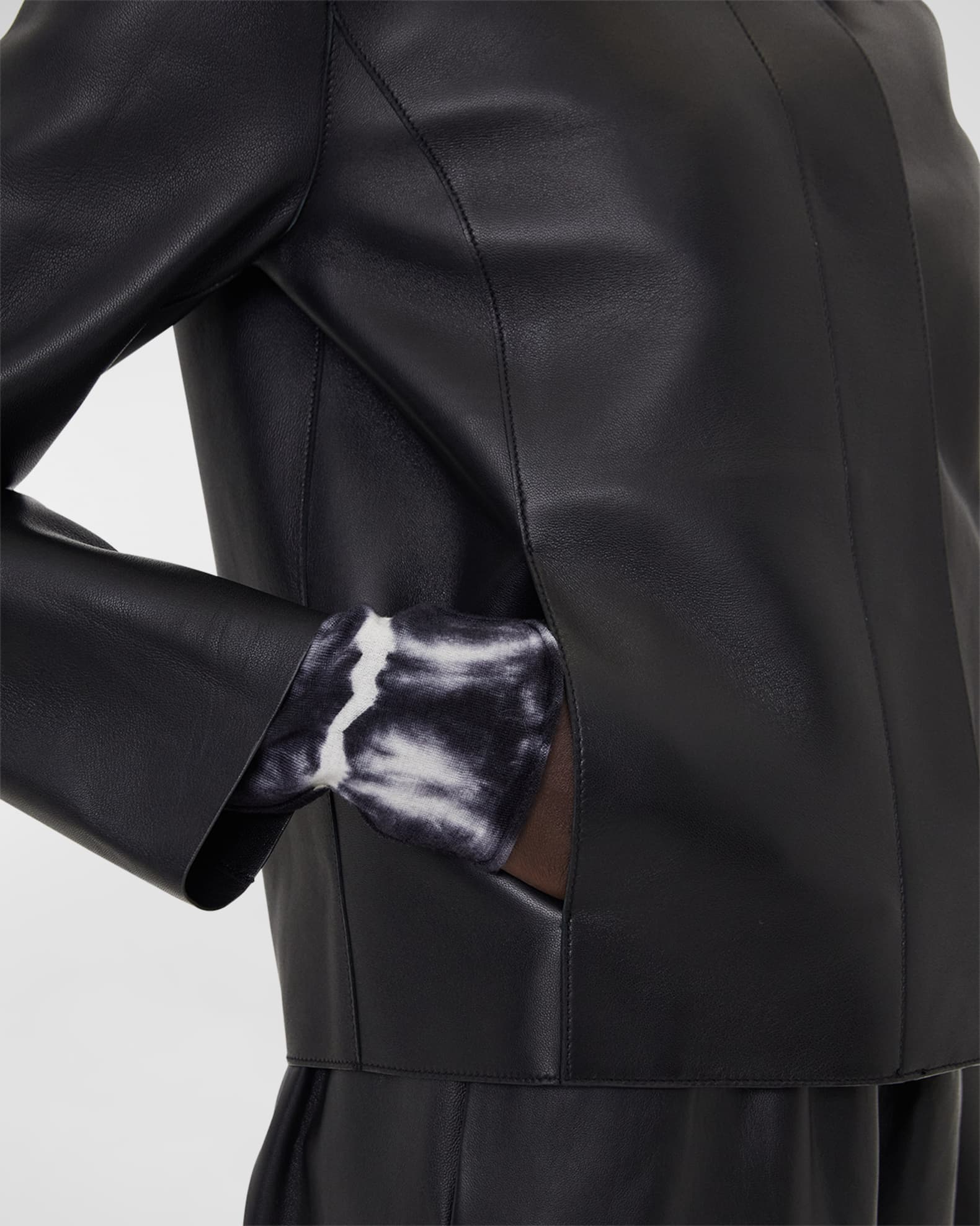 Joseph Jose Snap-Front Bonded Leather Jacket | Neiman Marcus