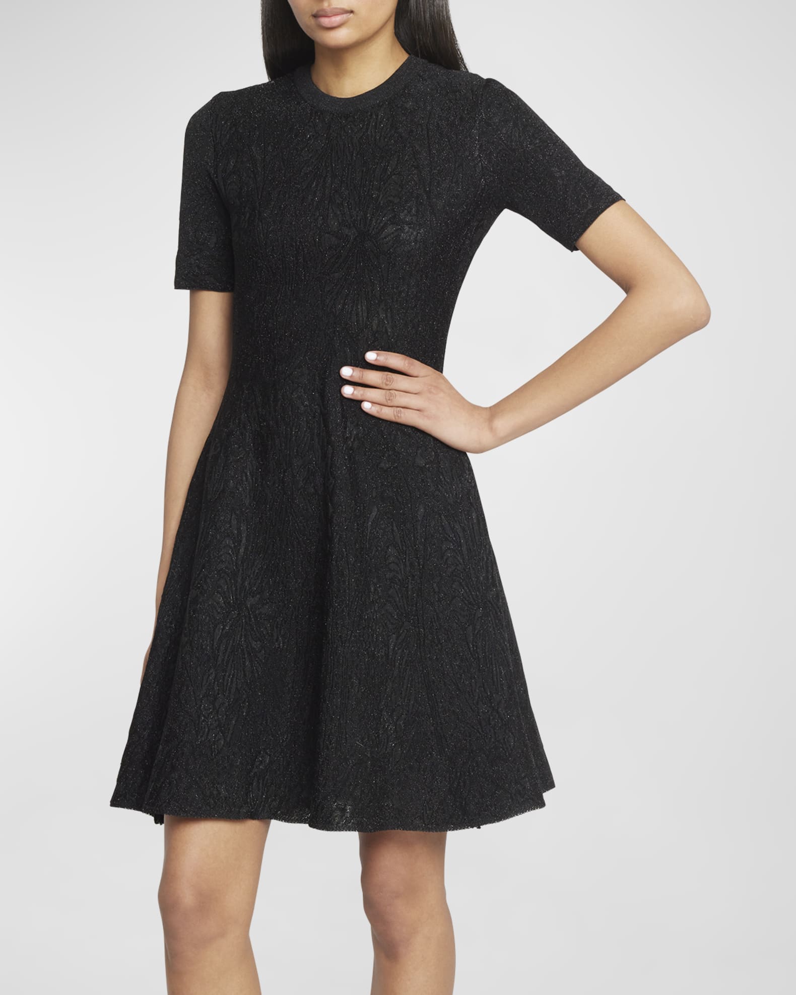 Givenchy Embossed Jacquard Fit-and-Flare Dress | Neiman Marcus