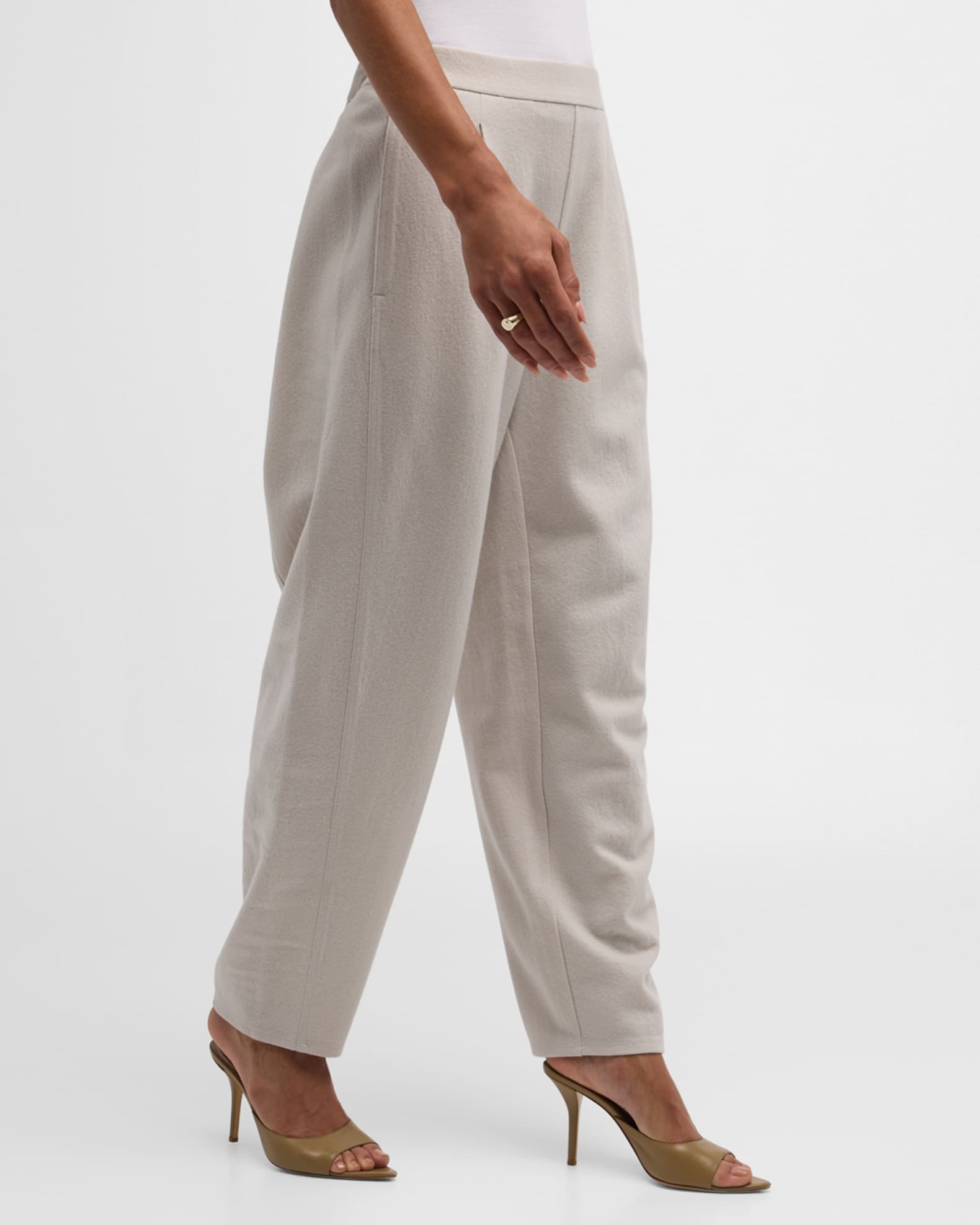 Eileen Fisher Missy Boiled Wool Pleated Lantern Pants | Neiman Marcus