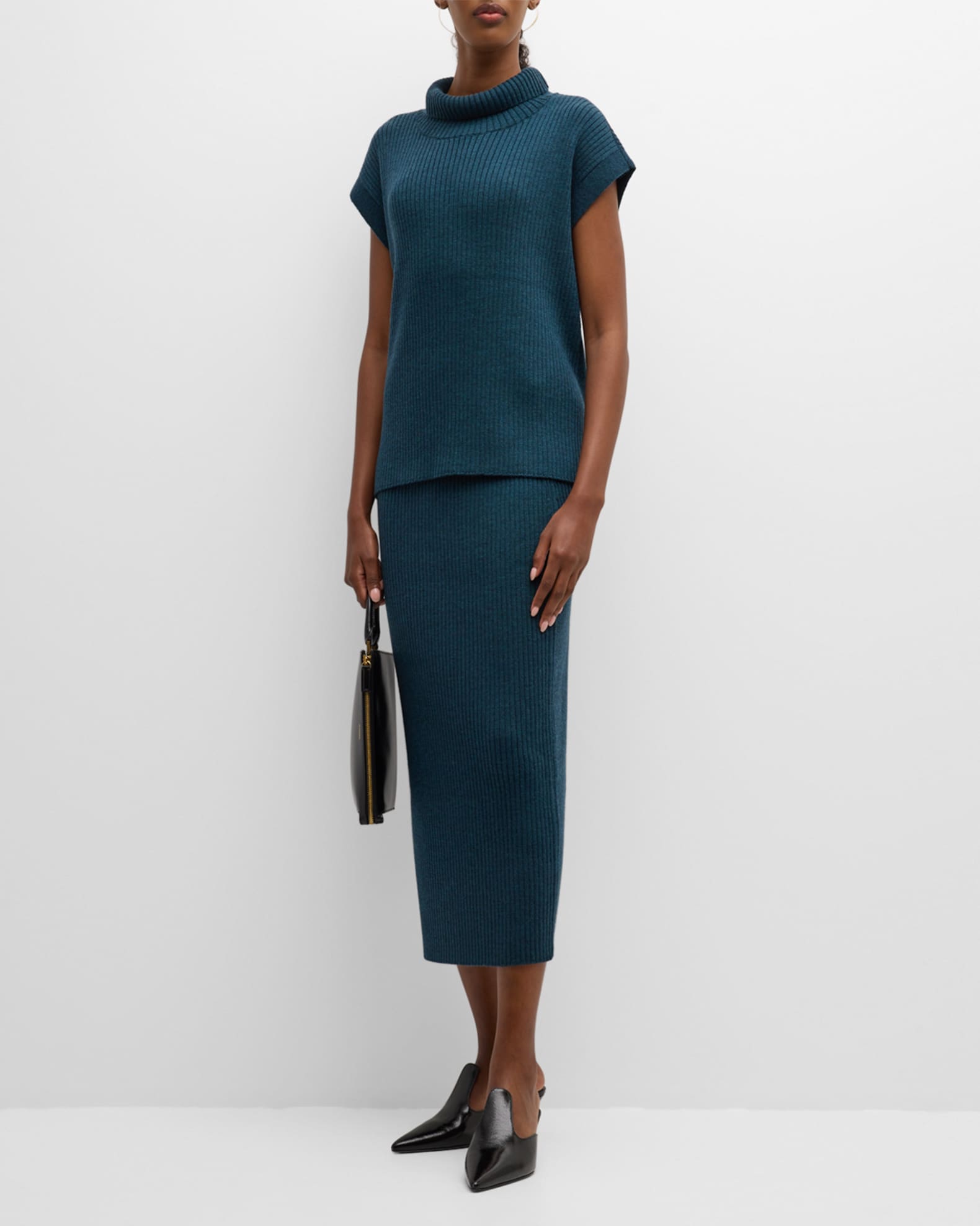 Eileen Fisher Missy Merino Wool Ribbed Pencil Skirt | Neiman Marcus