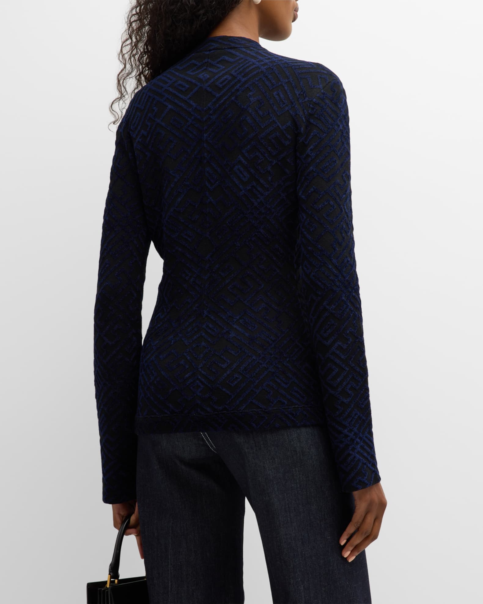 Emporio Armani Asymmetric Geo Jacquard Jacket | Neiman Marcus