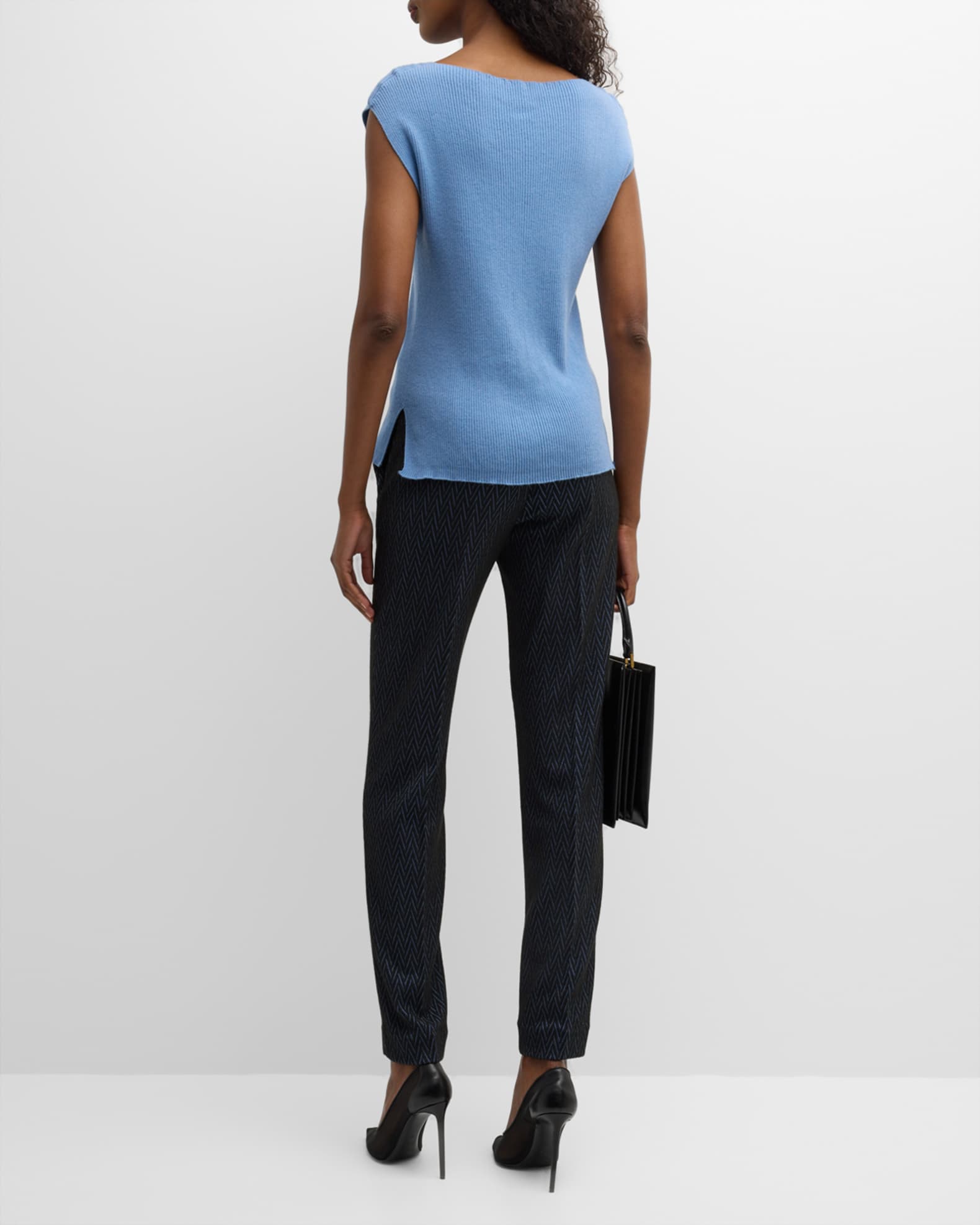 Emporio Armani Ribbed Seamless Side-Slit Tank | Neiman Marcus