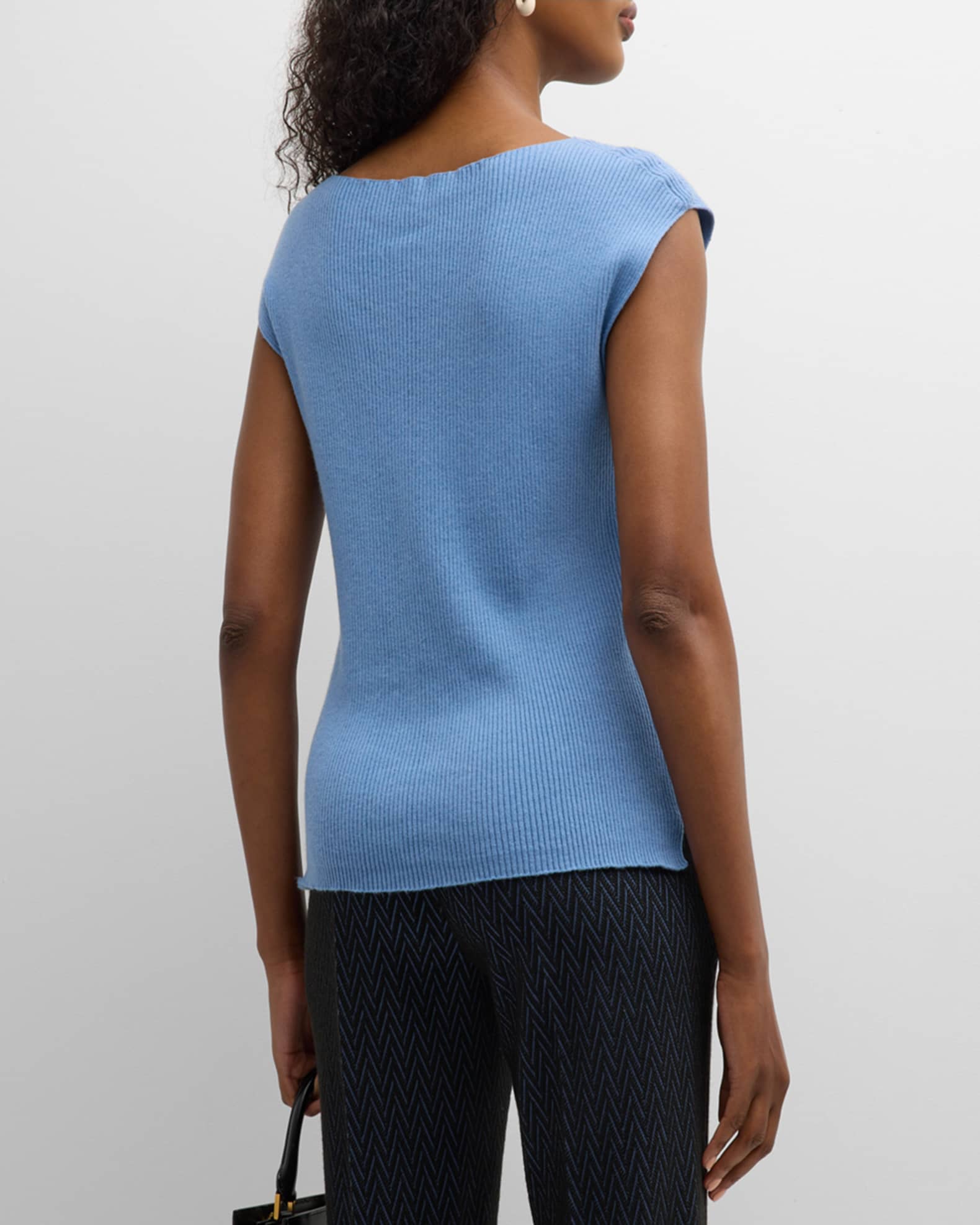 Emporio Armani Ribbed Seamless Side-Slit Tank | Neiman Marcus