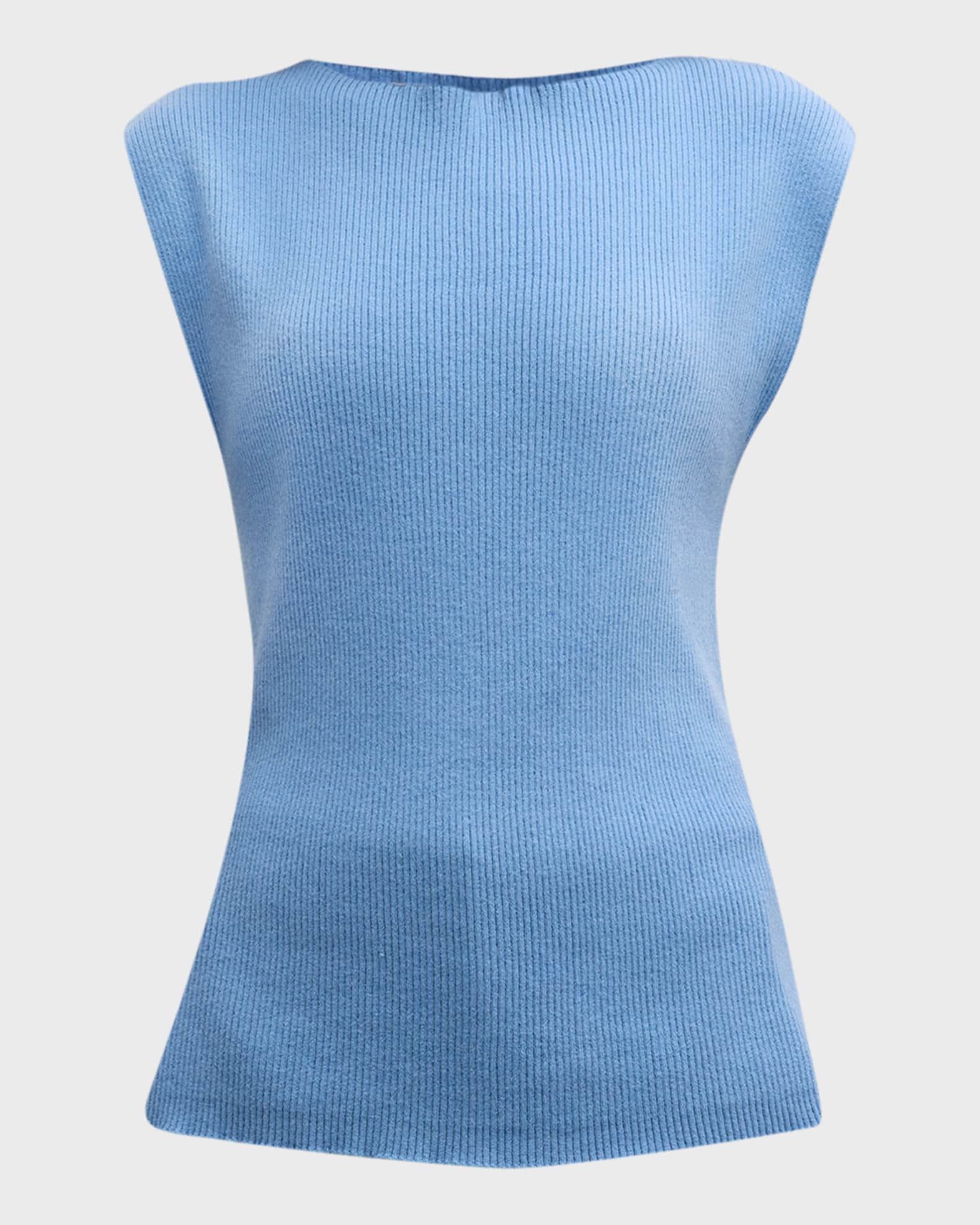 Emporio Armani Ribbed Seamless Side-Slit Tank | Neiman Marcus