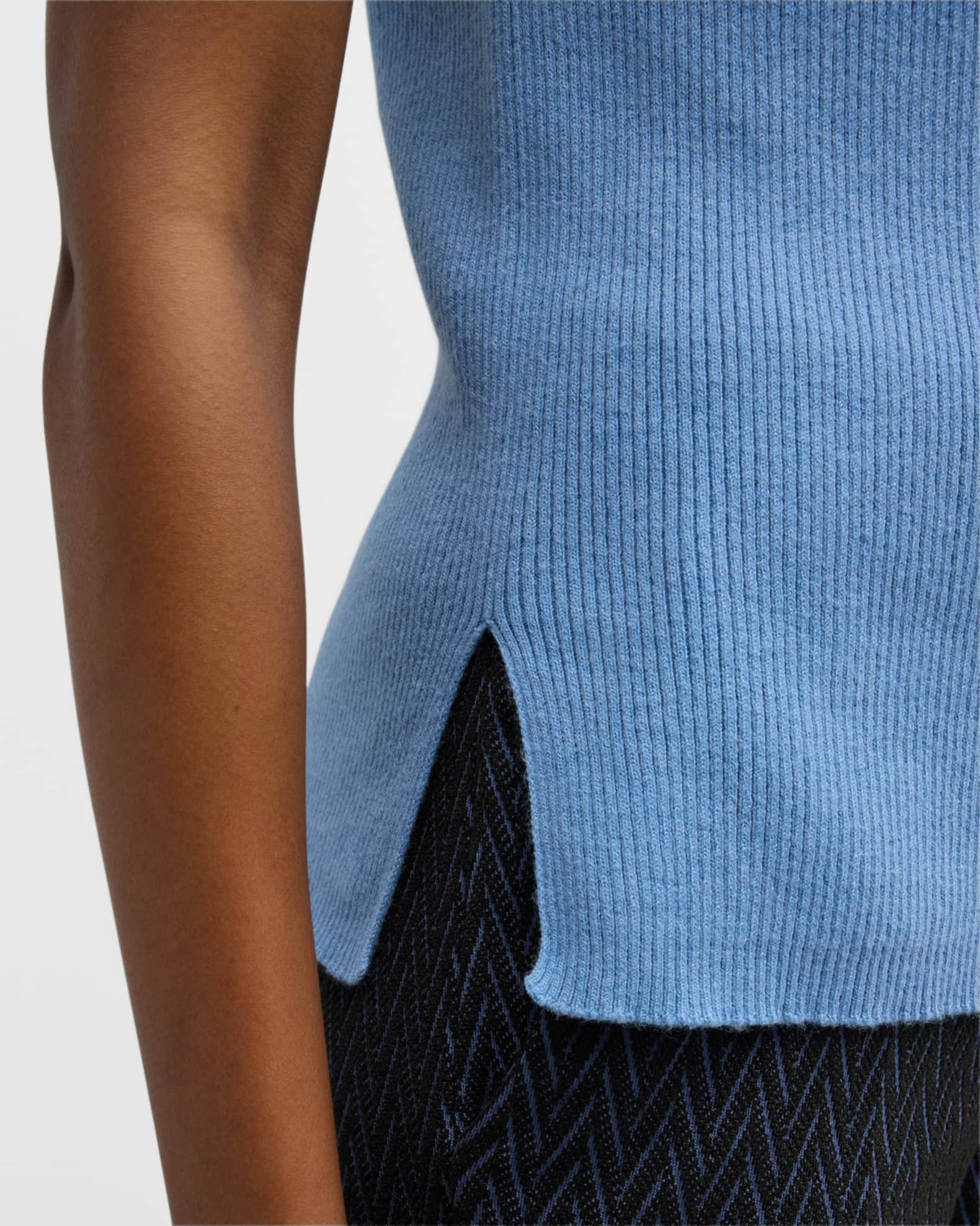 Emporio Armani Ribbed Seamless Side-Slit Tank | Neiman Marcus