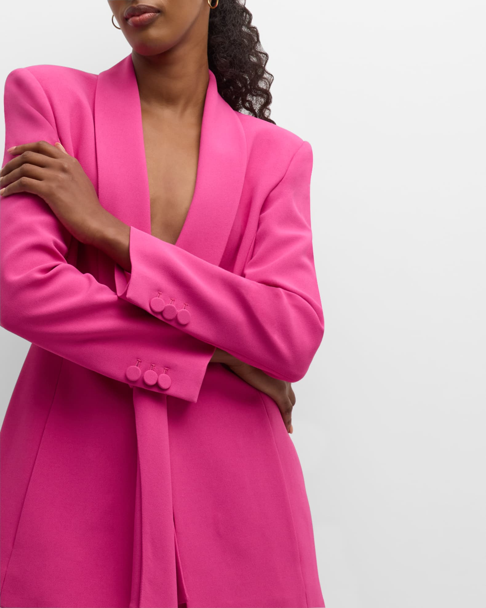 Emporio Armani Knot-Front Crepe Cady Jacket | Neiman Marcus