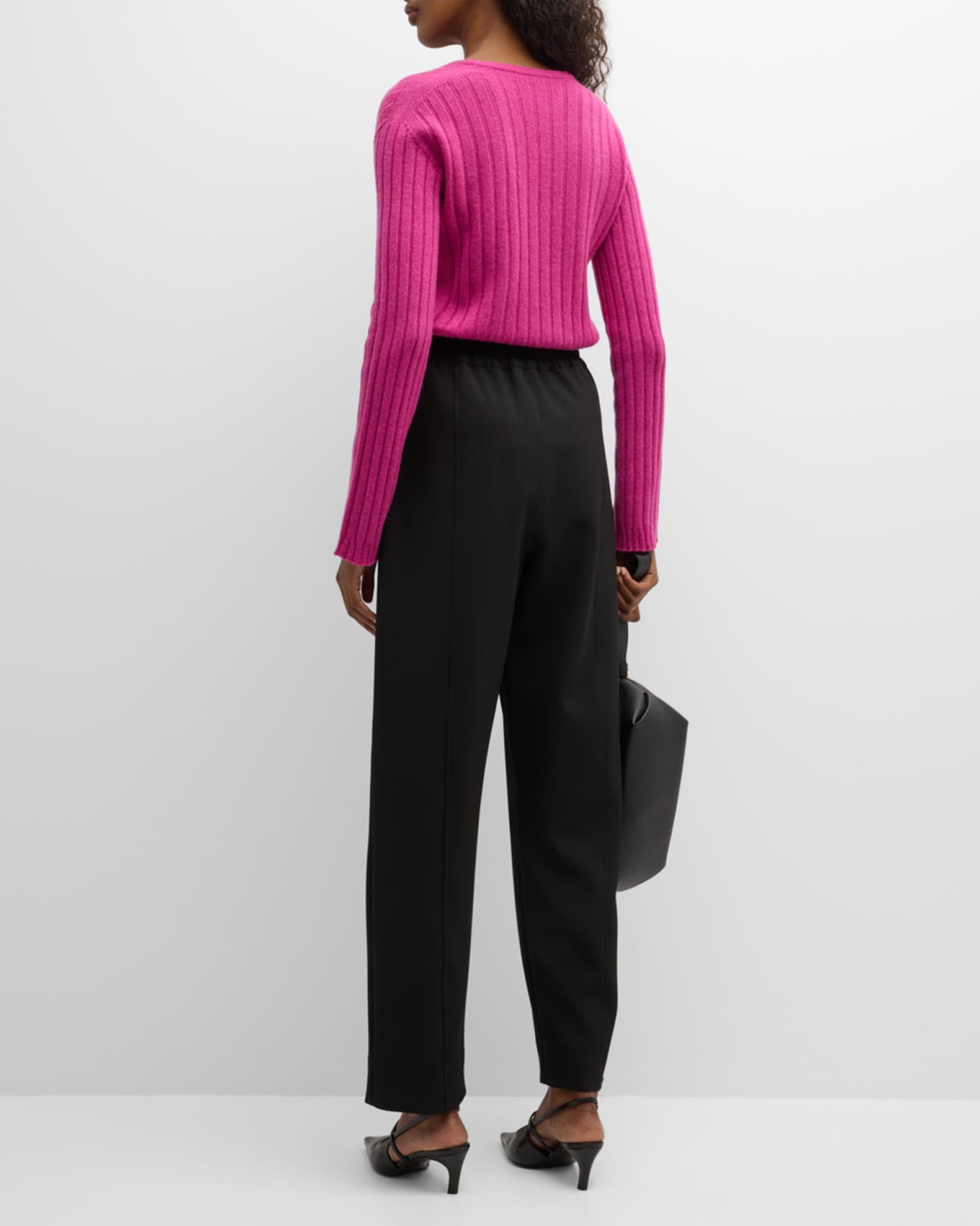 Emporio Armani Cropped Straight-Leg Cady Trousers | Neiman Marcus