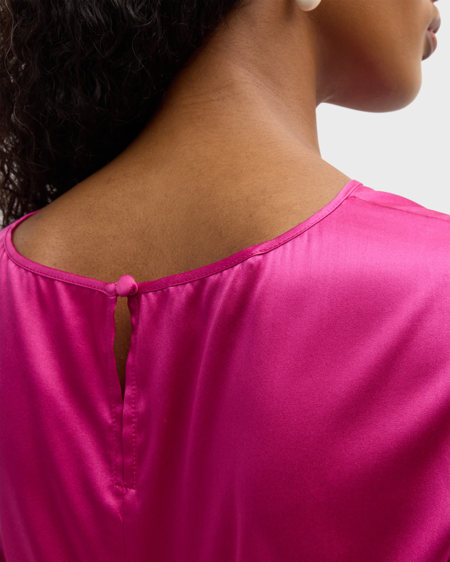 Emporio Armani Crewneck Silk Satin Tee | Neiman Marcus