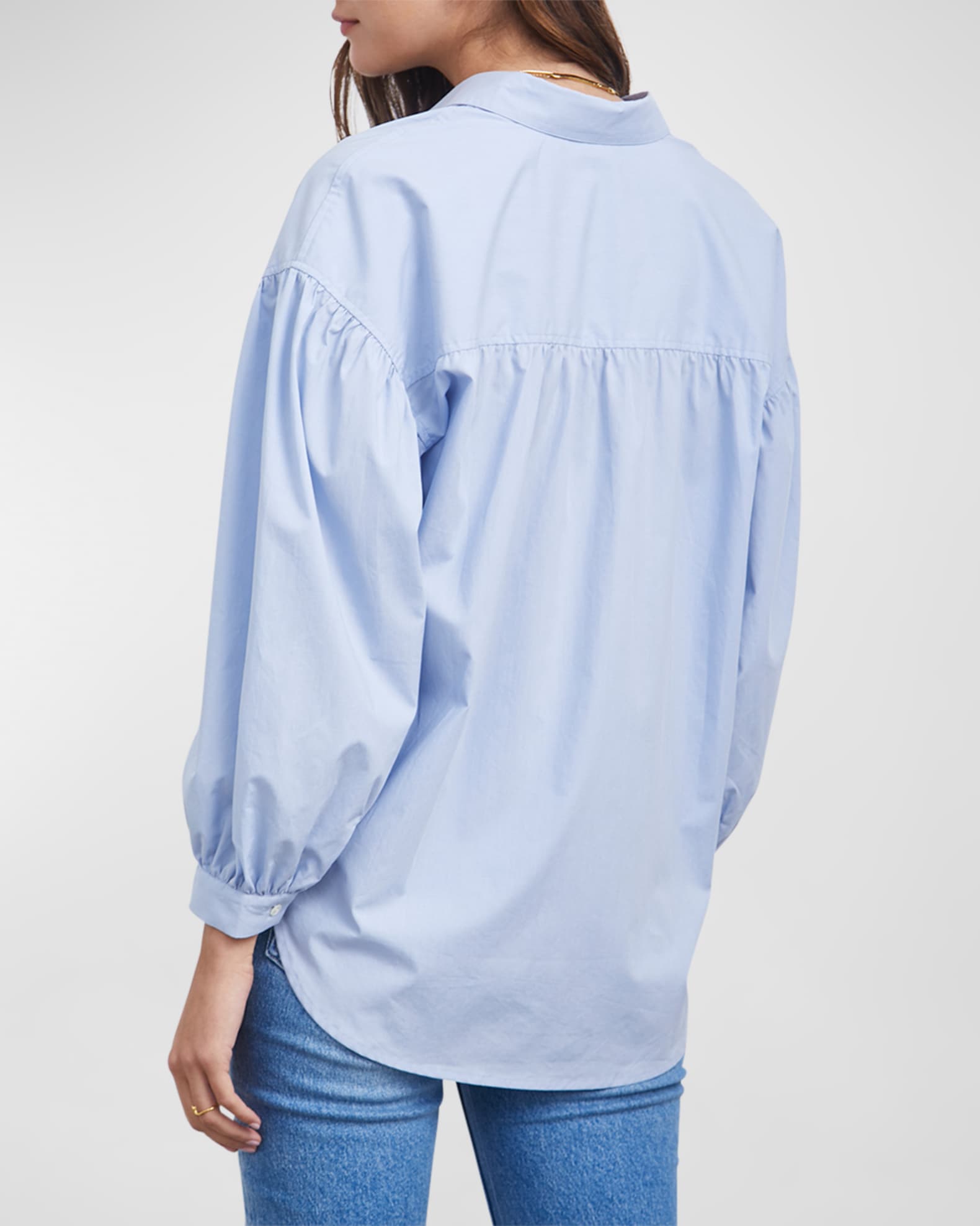 Rails Janae Shirred Button-Front Shirt | Neiman Marcus