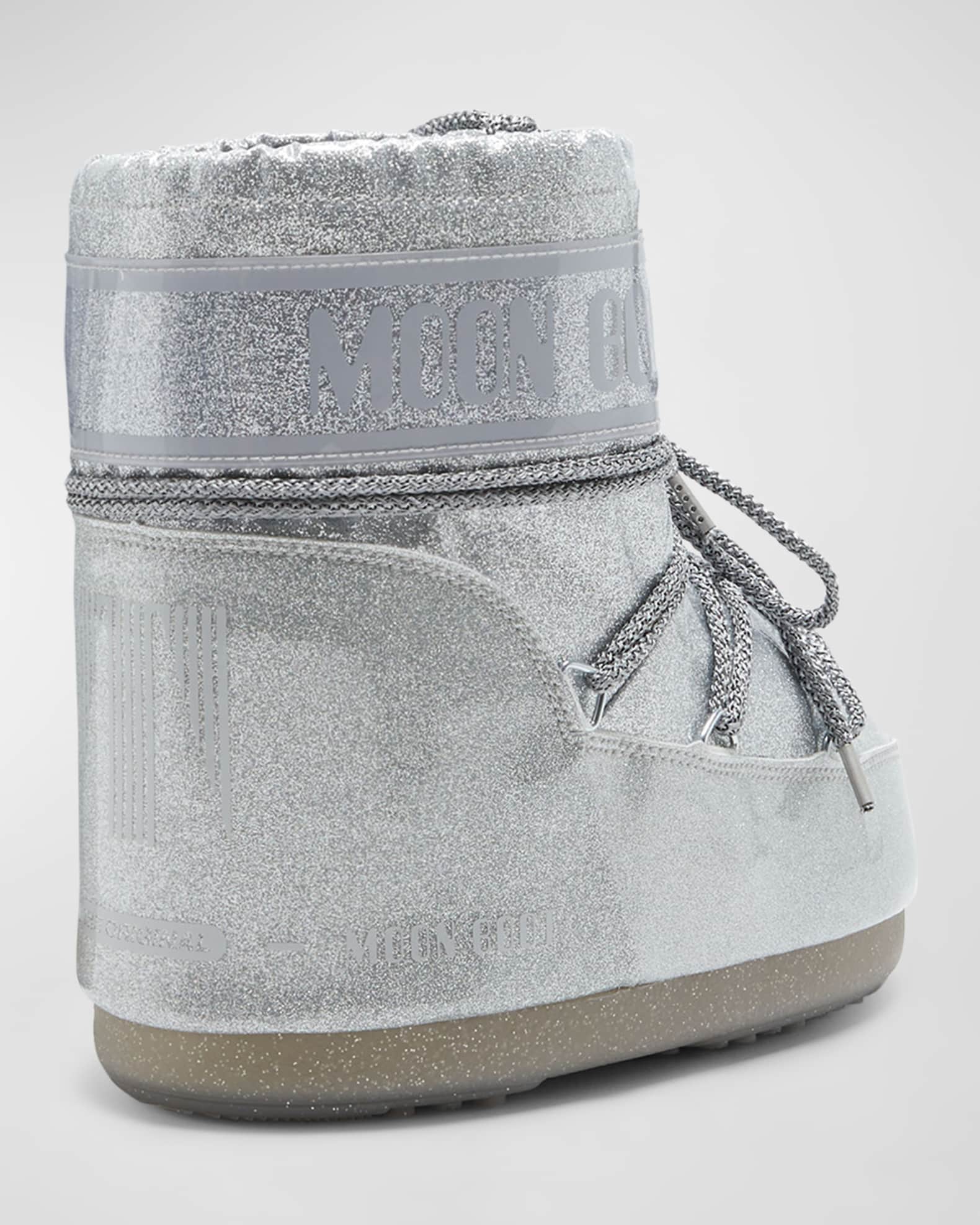 Moon Boot Icon Glitter Lace-Up Short Snow Boots | Neiman Marcus
