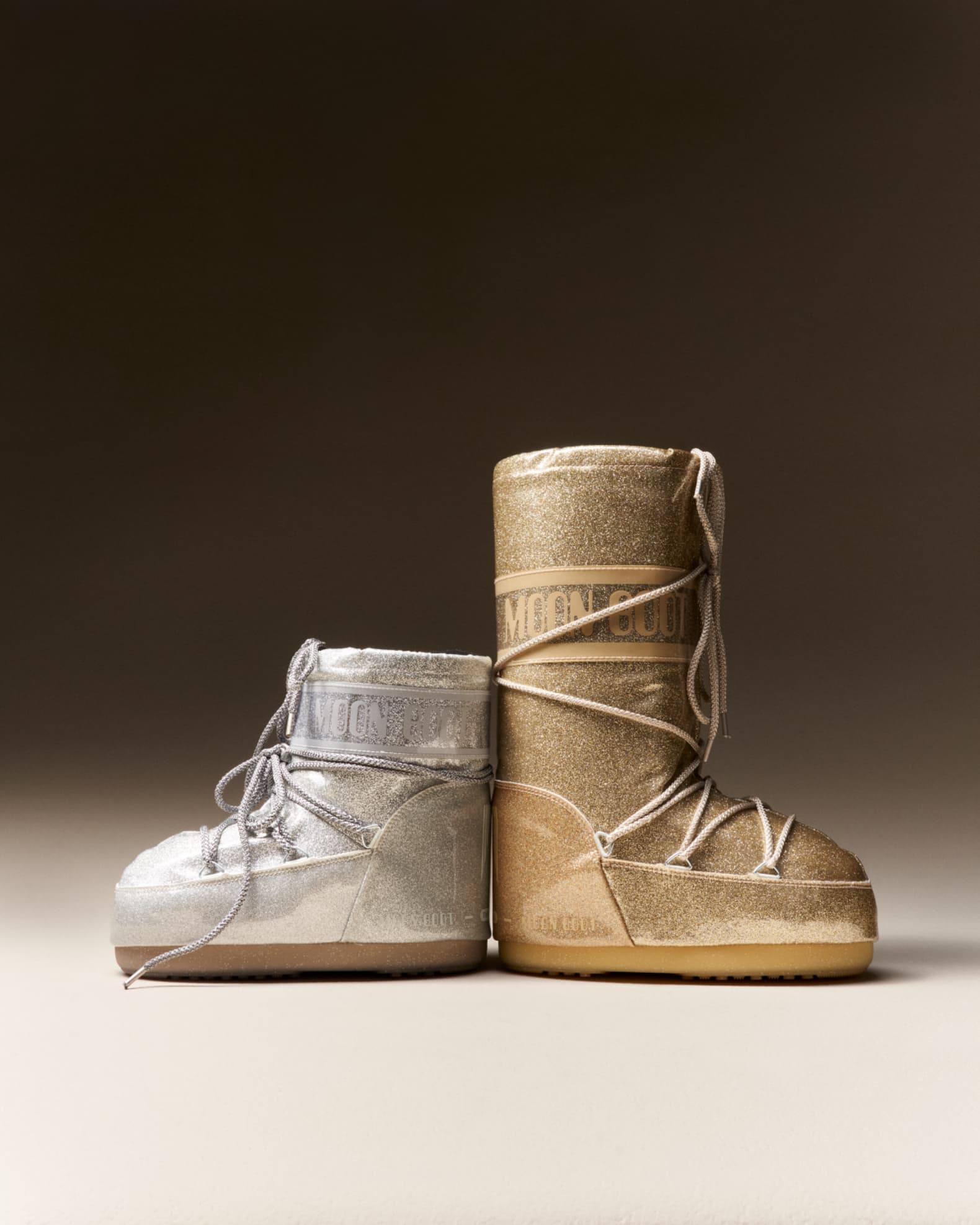 Moon Boot Icon Glitter Lace-Up Tall Snow Boots | Neiman Marcus