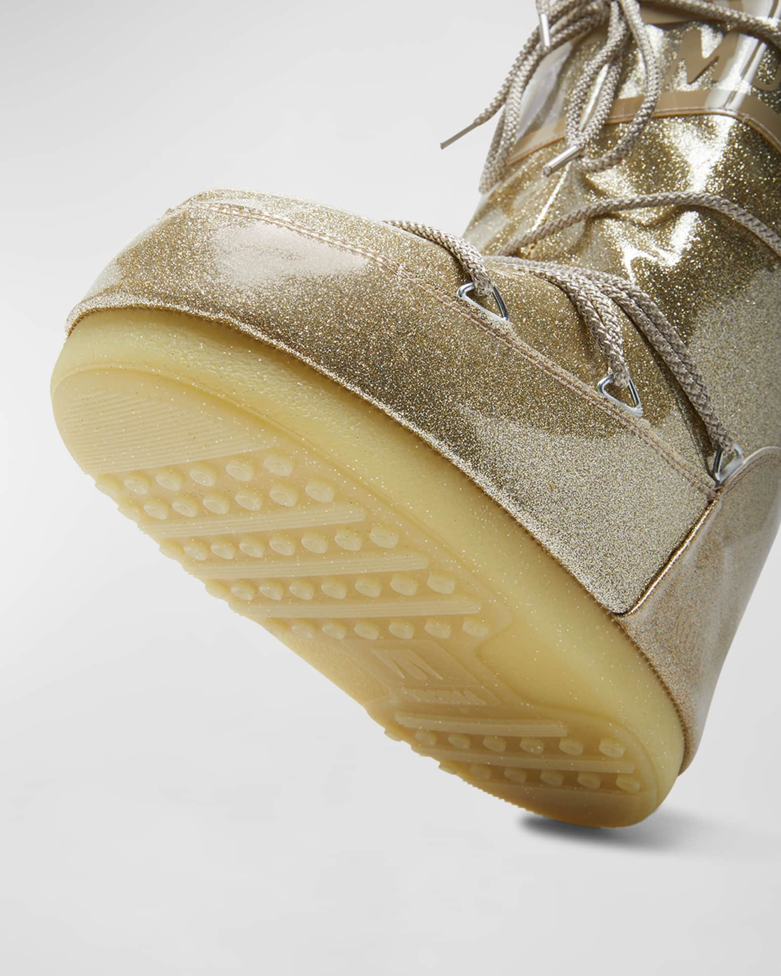 Moon Boot Icon Glitter Lace-Up Tall Snow Boots | Neiman Marcus