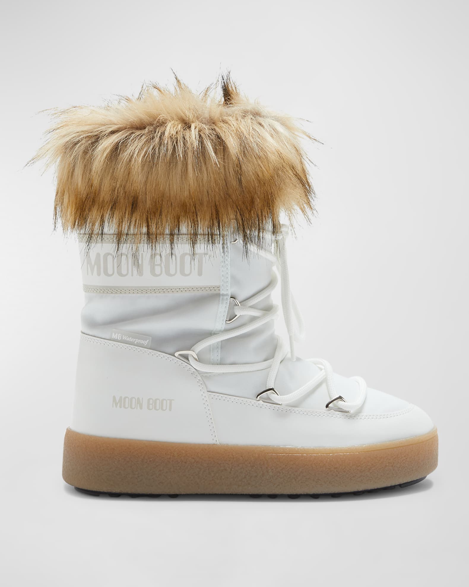 Moon Boot Track Monaco Faux Fur Short Snow Boots | Neiman Marcus