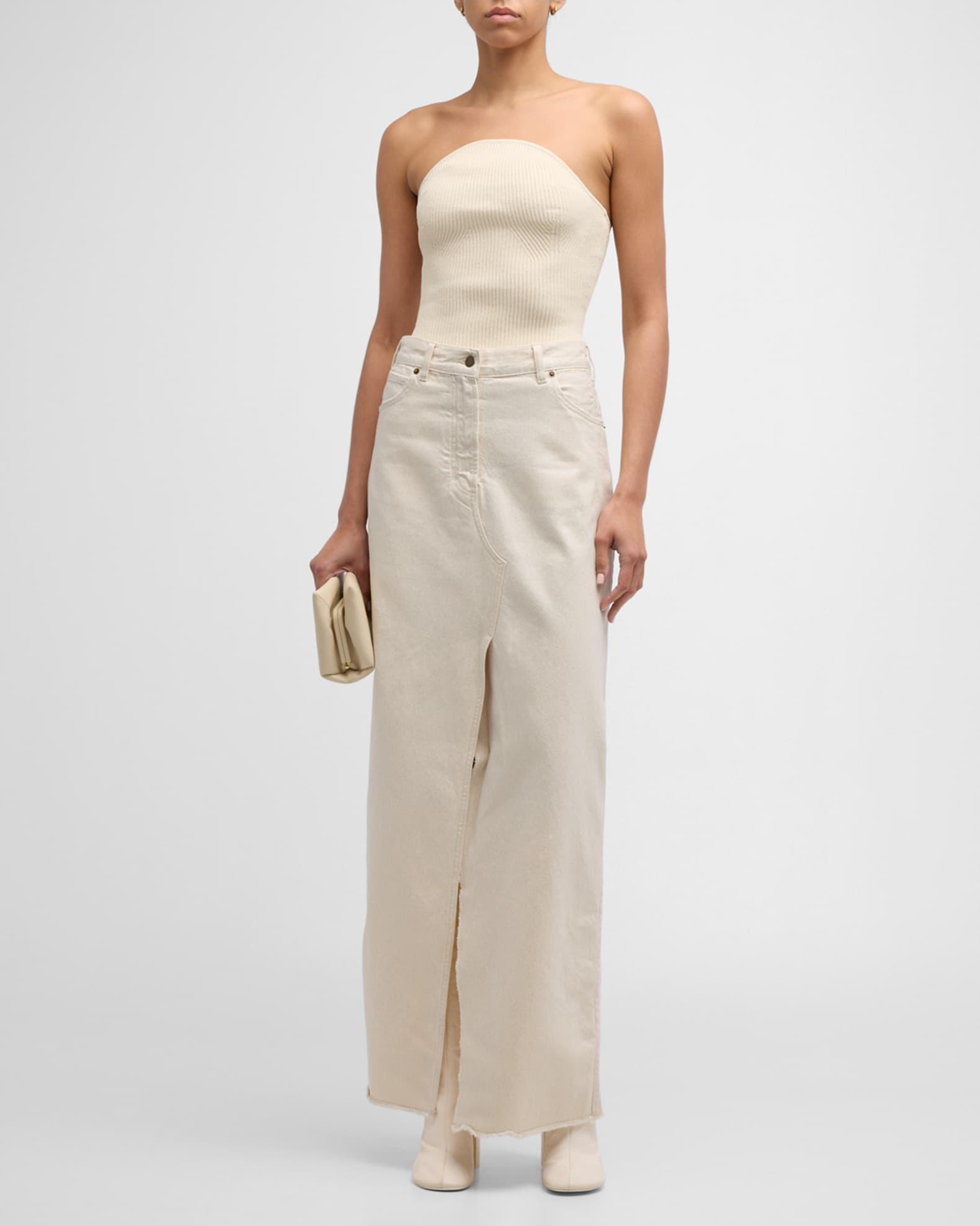 DARKPARK Emma Straight Denim Maxi Skirt | Neiman Marcus