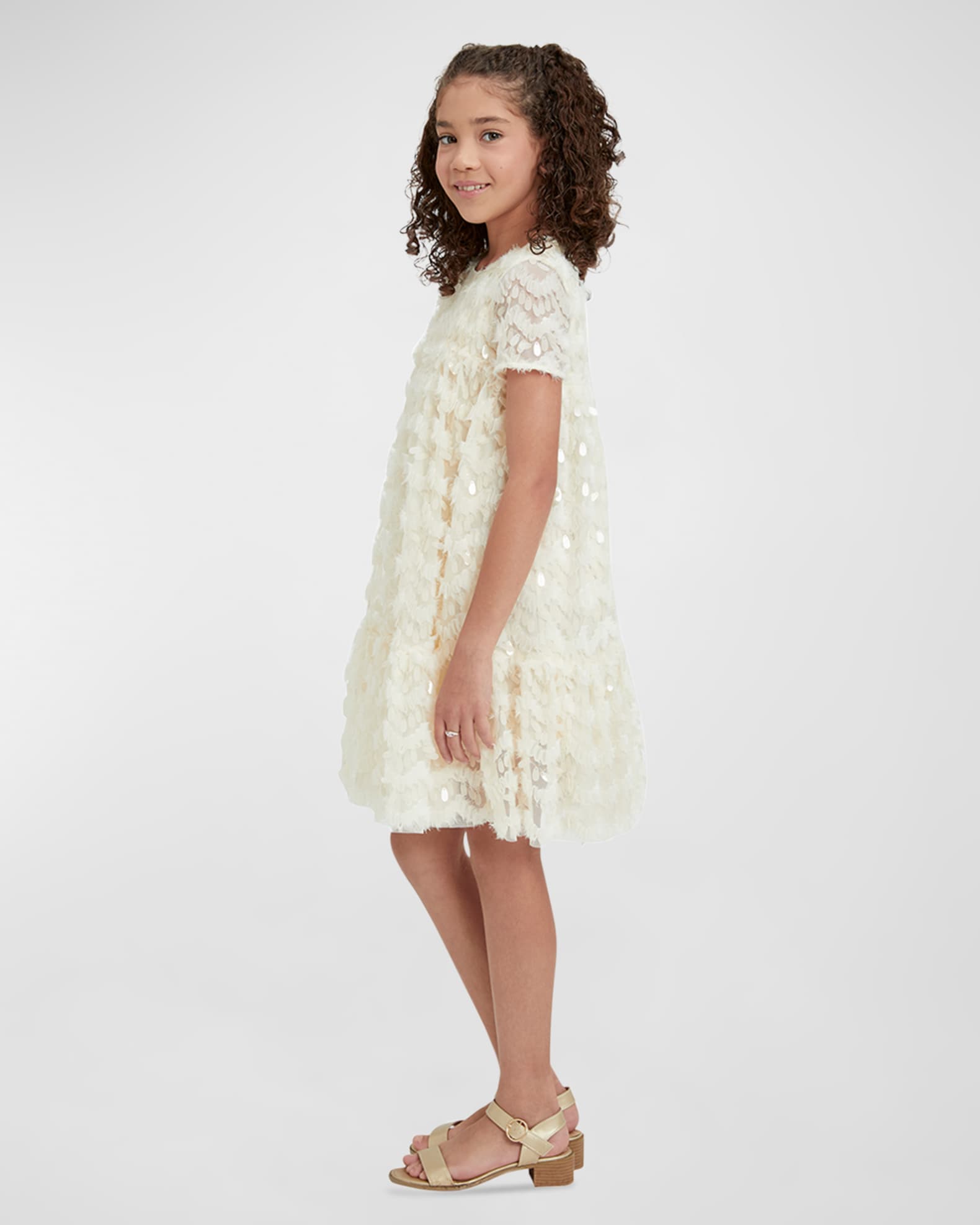 Bardot Junior Girl's Lena Tiered Sequin Detailed Dress, Size 7-14 ...
