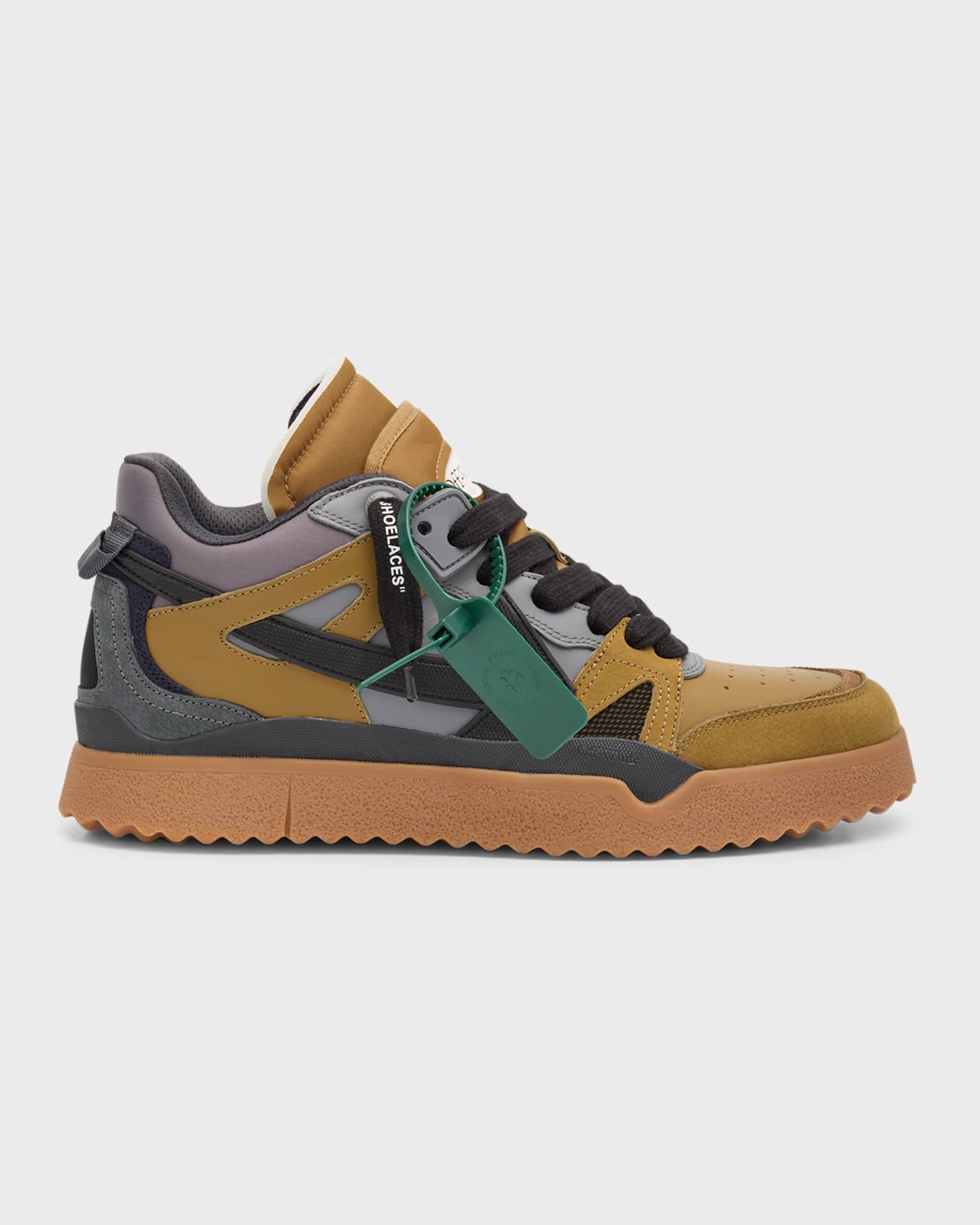 Off-White Men's Sponge Mid-Top Colorblock Sneakers | Neiman Marcus