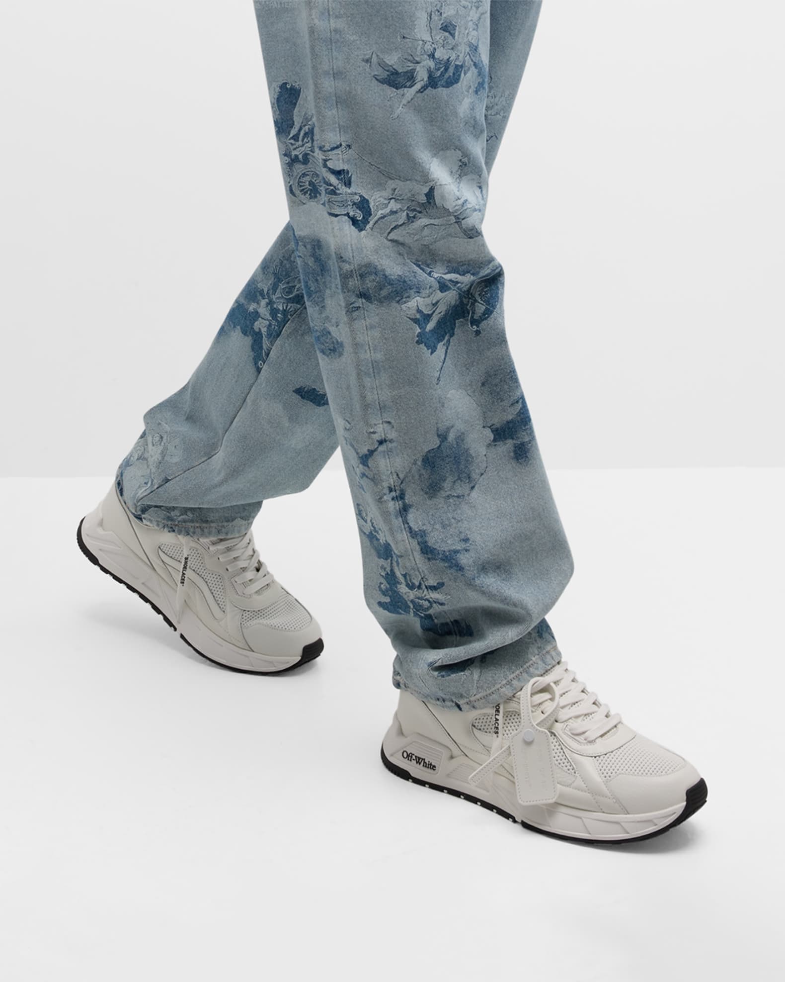 Off-White Men's Kick Off Leather Runner Sneakers | Neiman Marcus