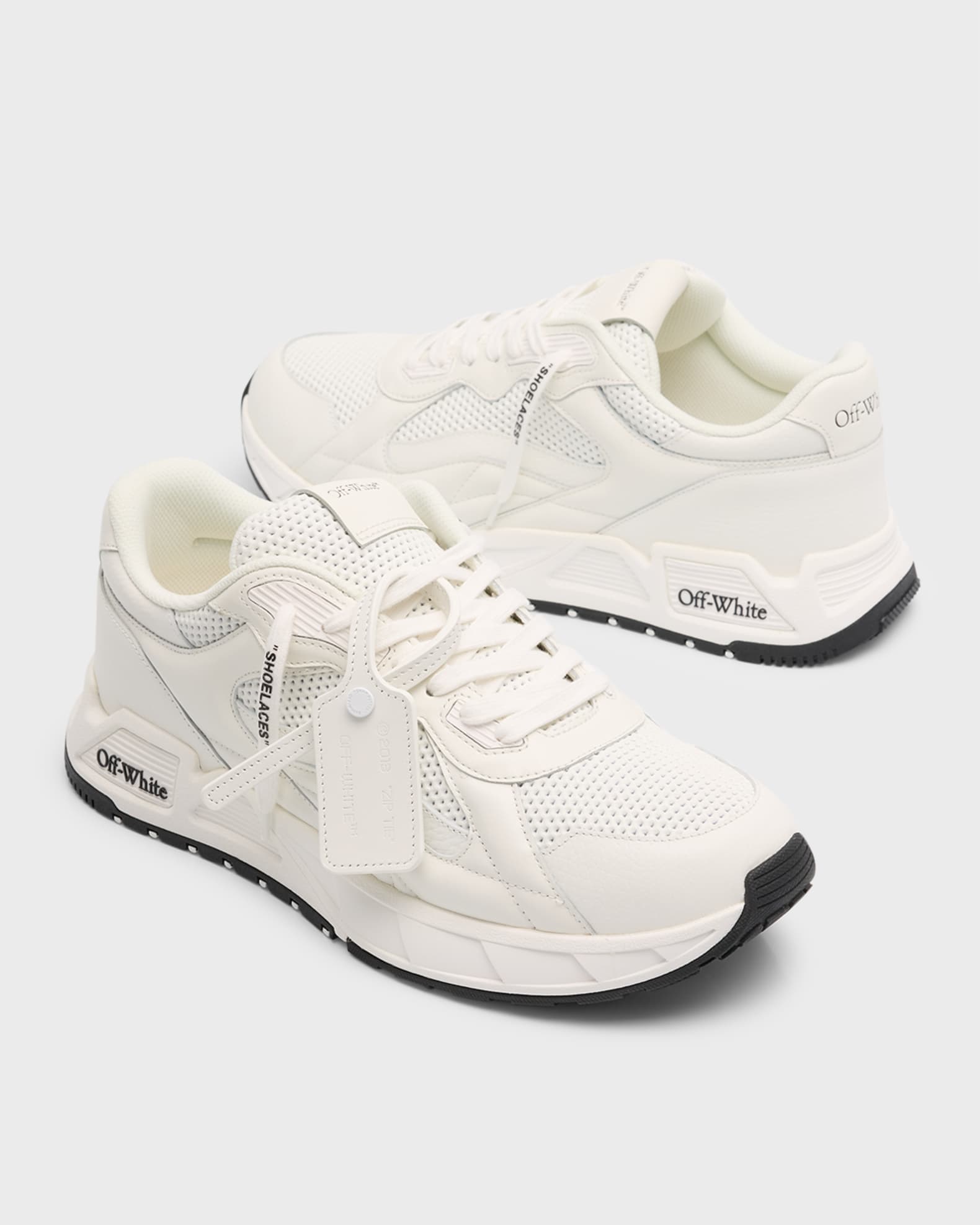 Off-White Men's Kick Off Leather Runner Sneakers | Neiman Marcus