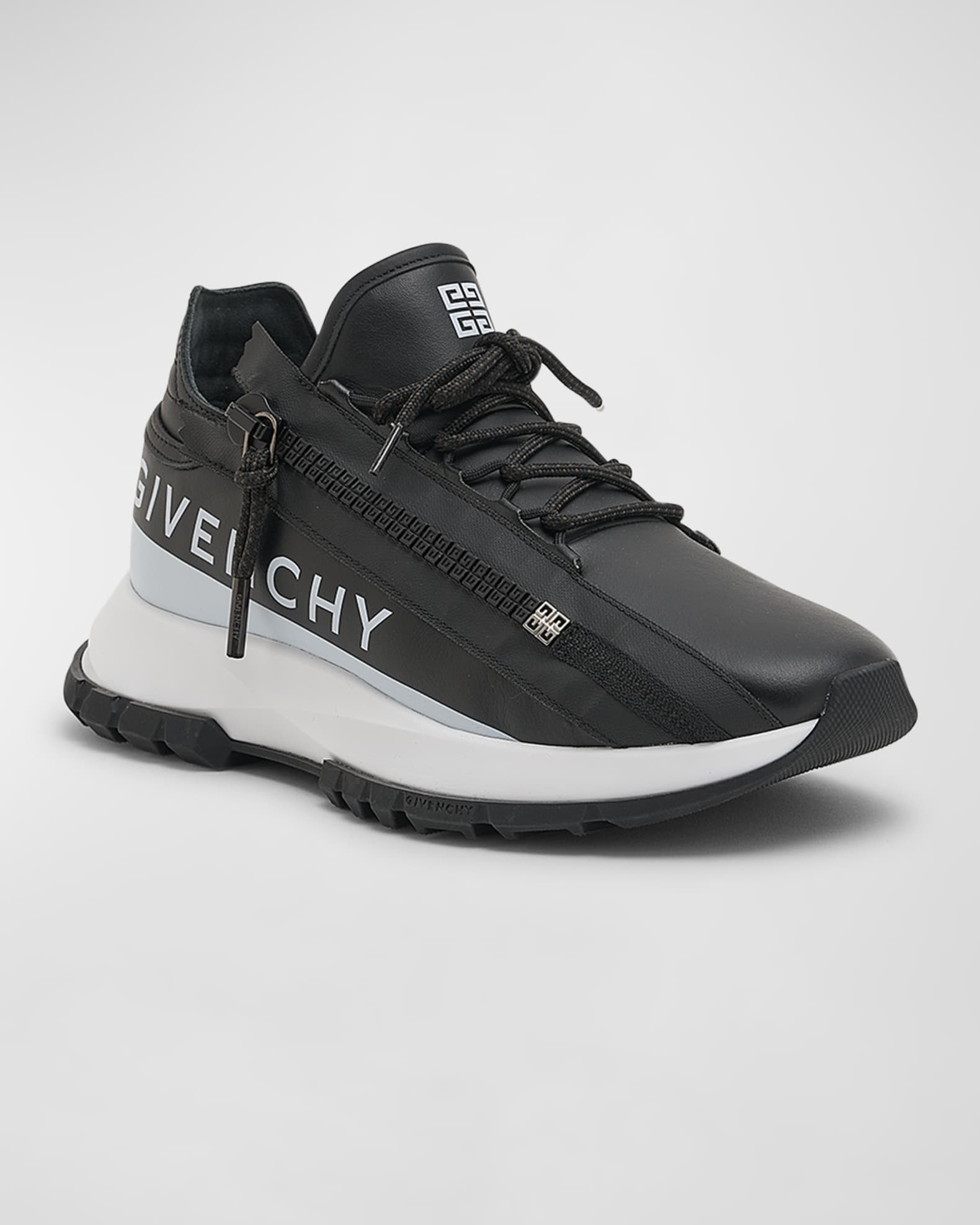 Spectre Leather Zip Runner Sneakers | Neiman Marcus