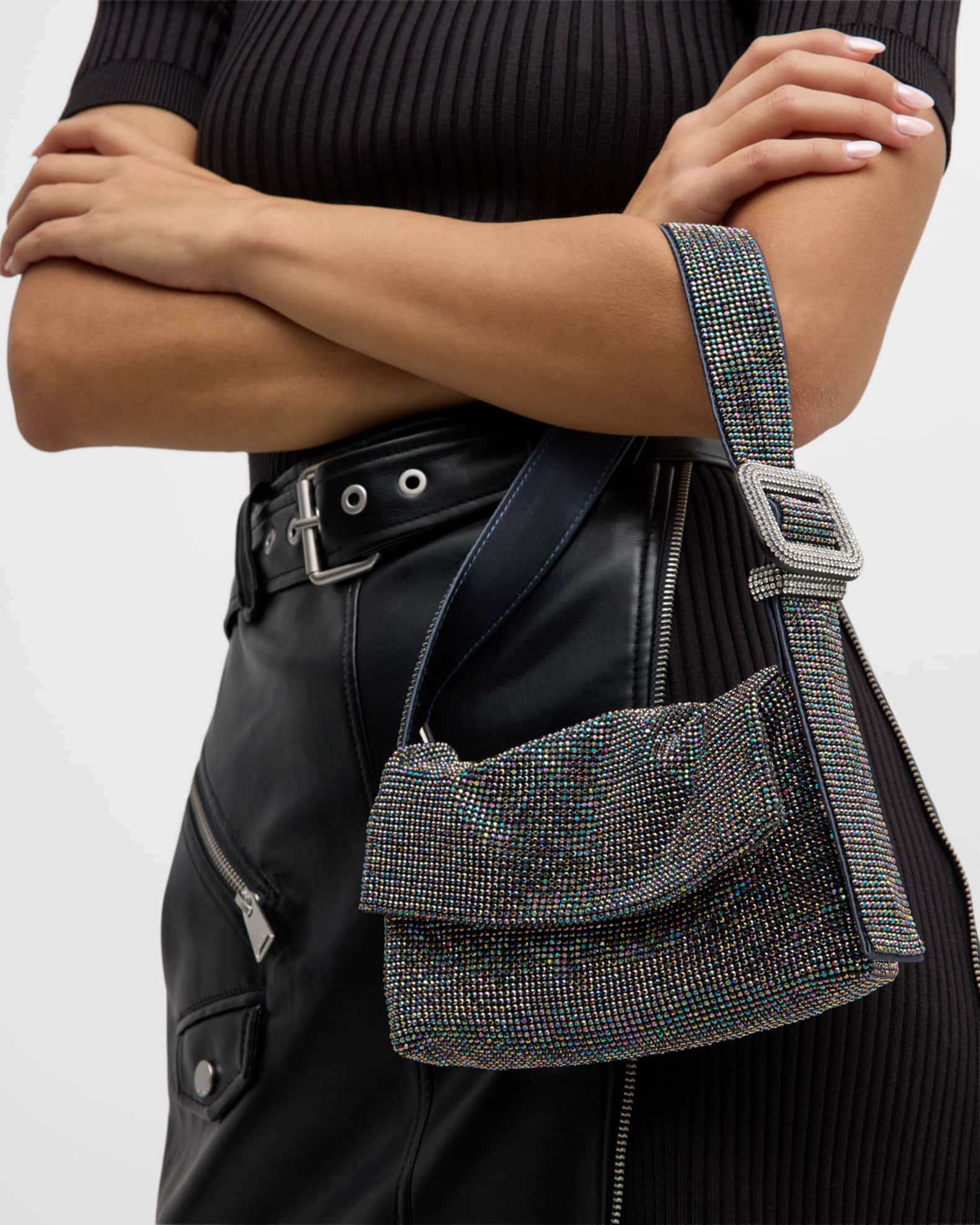 Vitty Mignon Crystal Shoulder Bag | Neiman Marcus