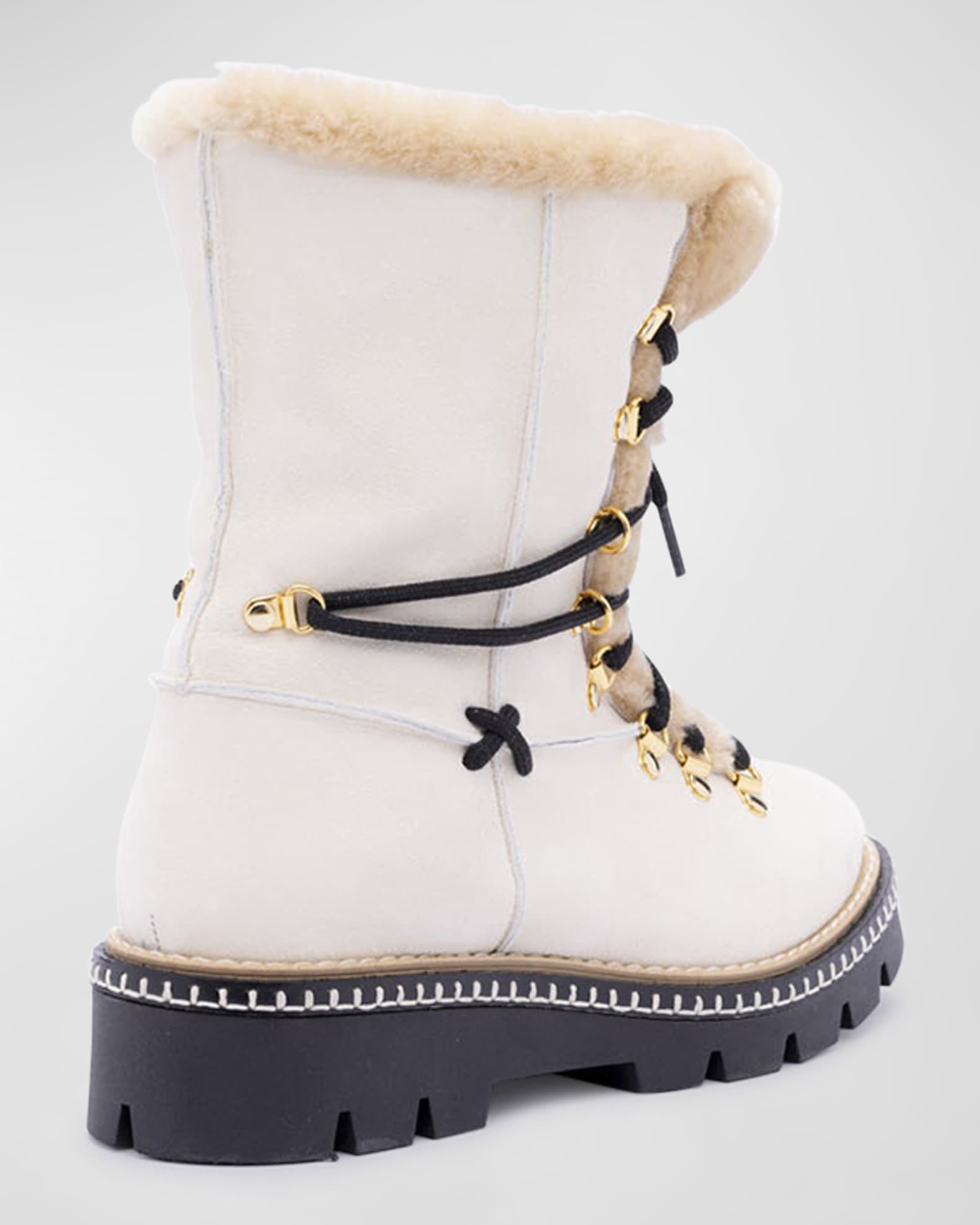 Montelliana 1965 Shearling-Lined Leather Hiking Boots | Neiman Marcus