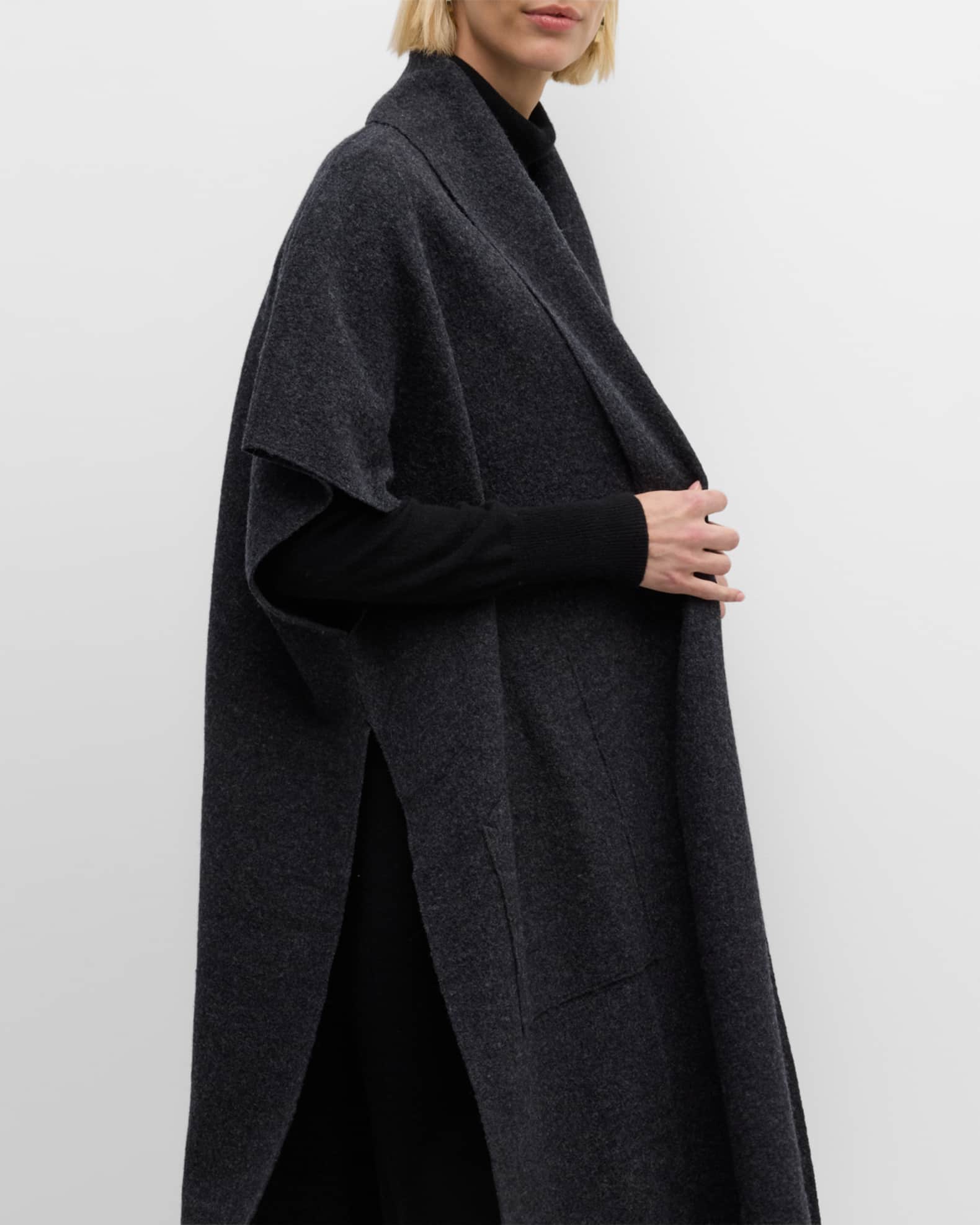 Eileen Fisher Missy Boiled Wool Oversized Poncho | Neiman Marcus