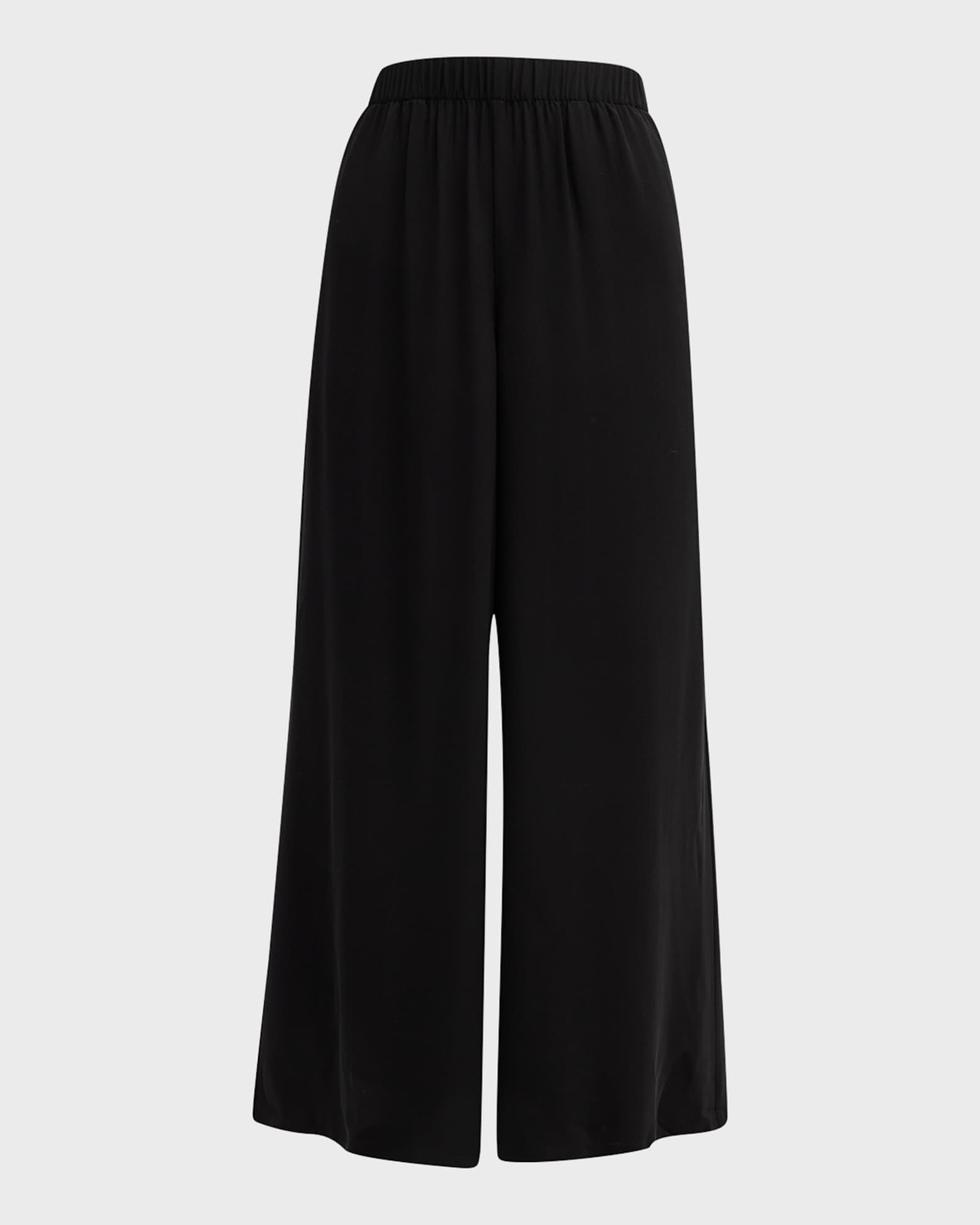 Eileen Fisher Missy Silk Georgette Crepe Wide-Leg Ankle Pants | Neiman ...