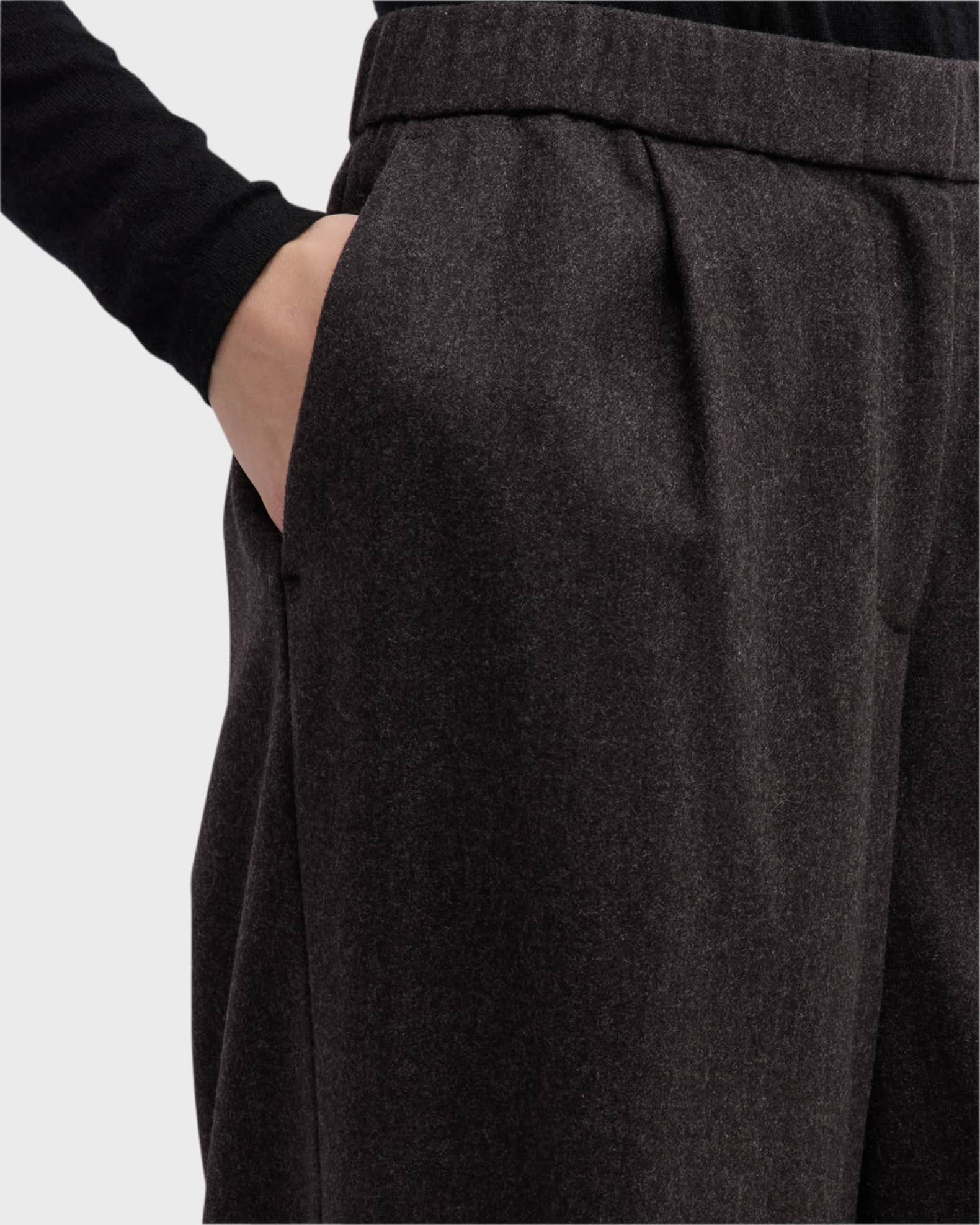 Eileen Fisher Missy Flannel Tapered Ankle Pants | Neiman Marcus