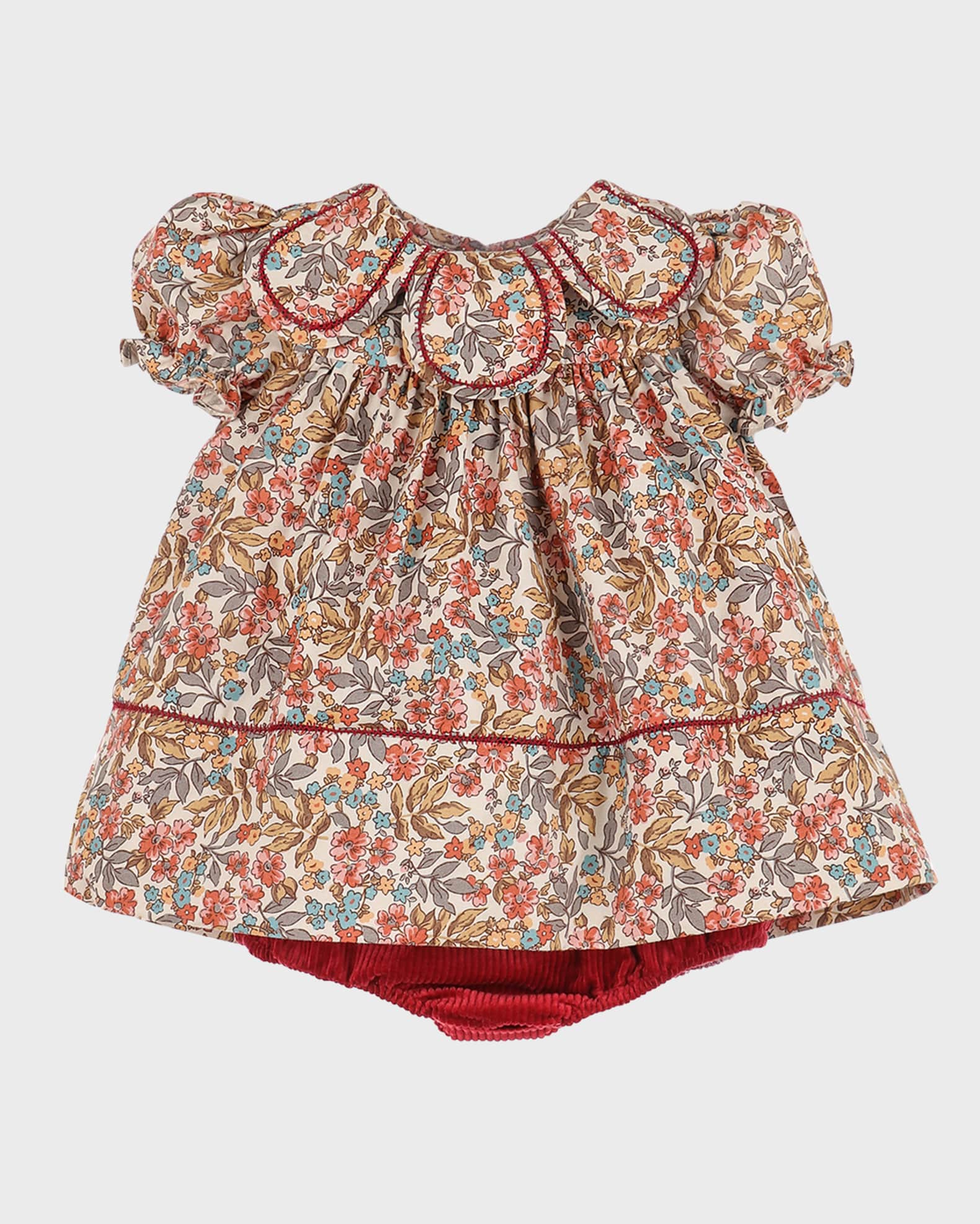 Luli & Me Girl's Floral-Print Petal Float Dress W/ Bloomers, Size 4T-3 ...