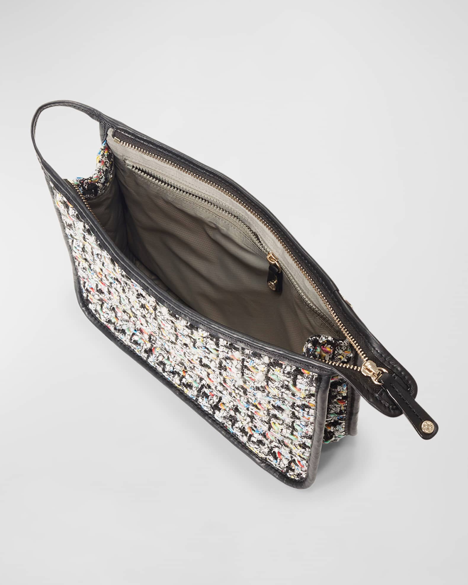 MZ WALLACE Metro Tweed Zip Clutch Bag | Neiman Marcus