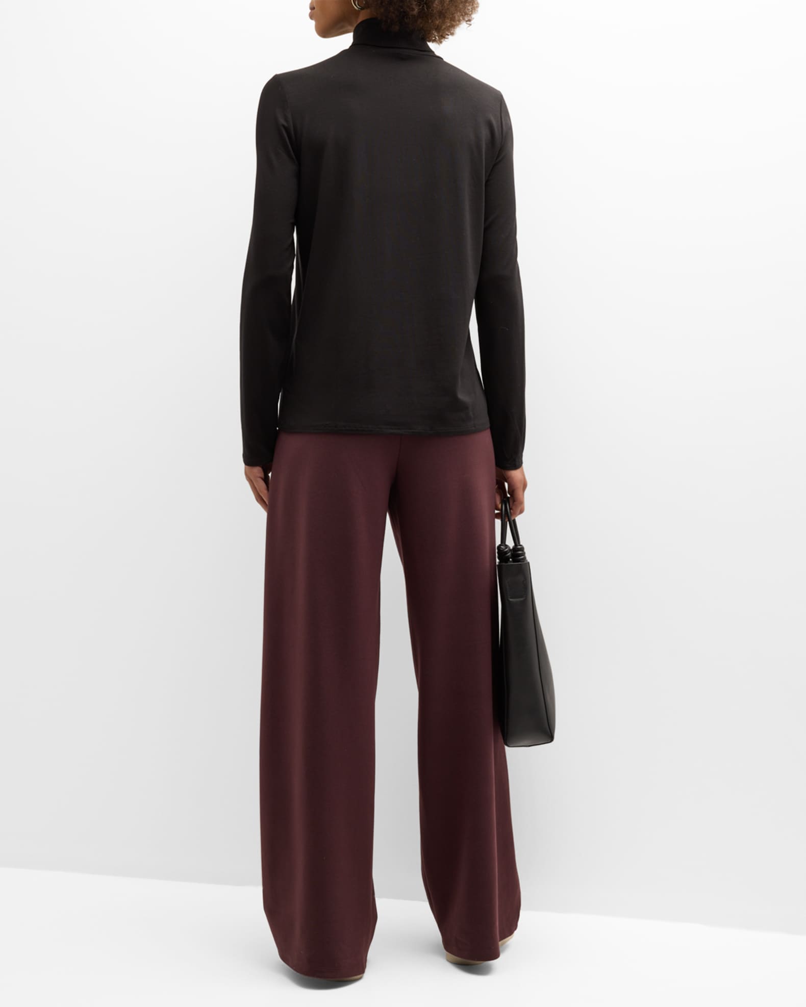 Eileen Fisher Turtleneck Matte Silk Top | Neiman Marcus