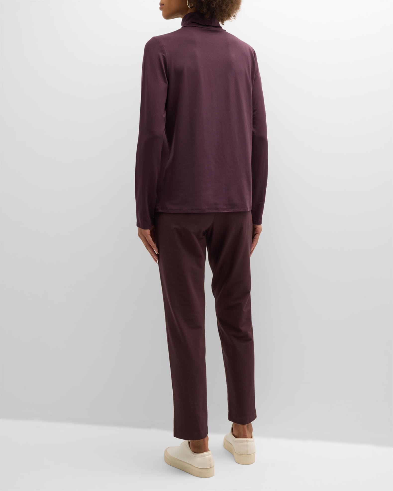Eileen Fisher Turtleneck Matte Silk Top | Neiman Marcus