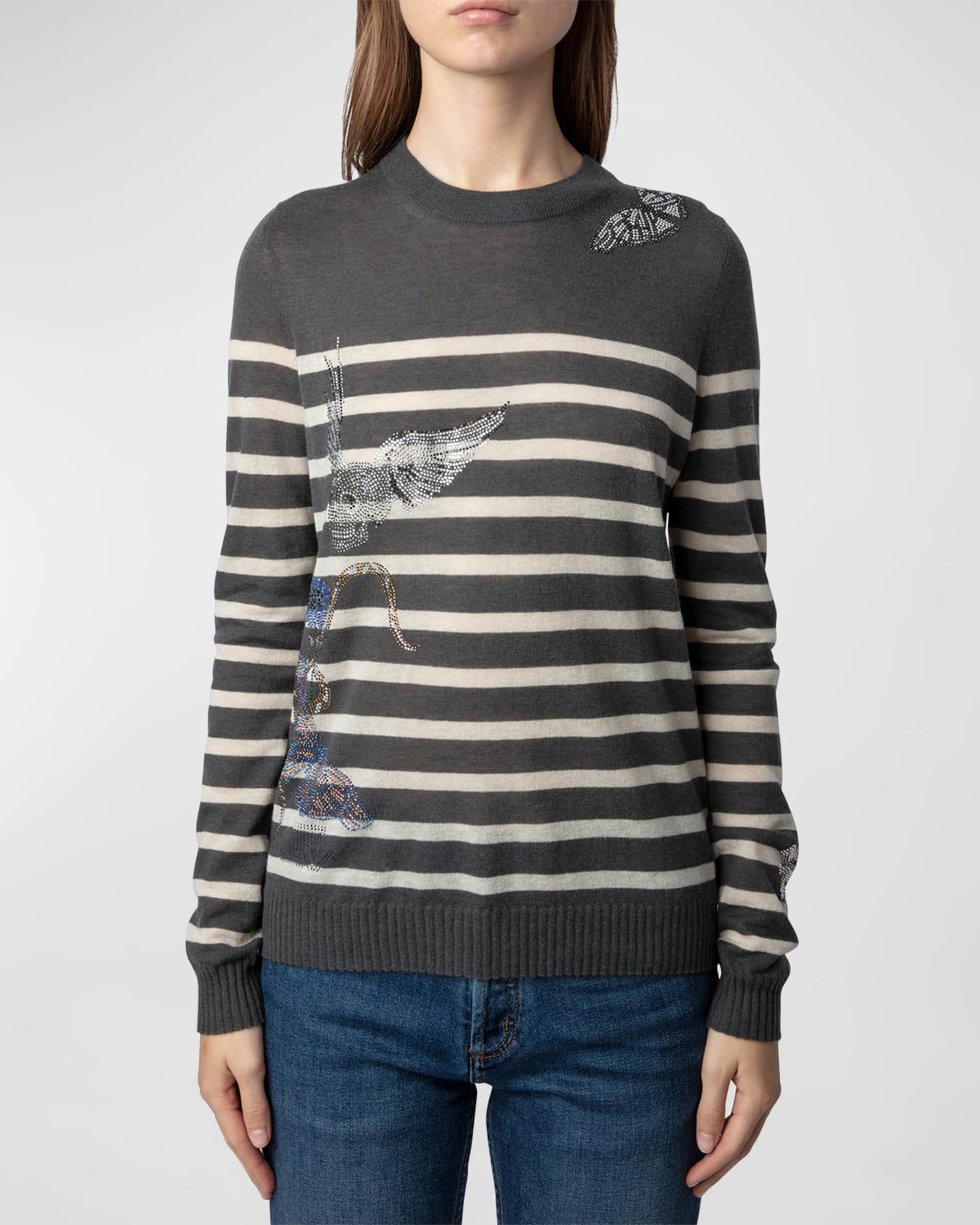 Zadig & Voltaire Source Diamante Cashmere Sweater | Neiman Marcus