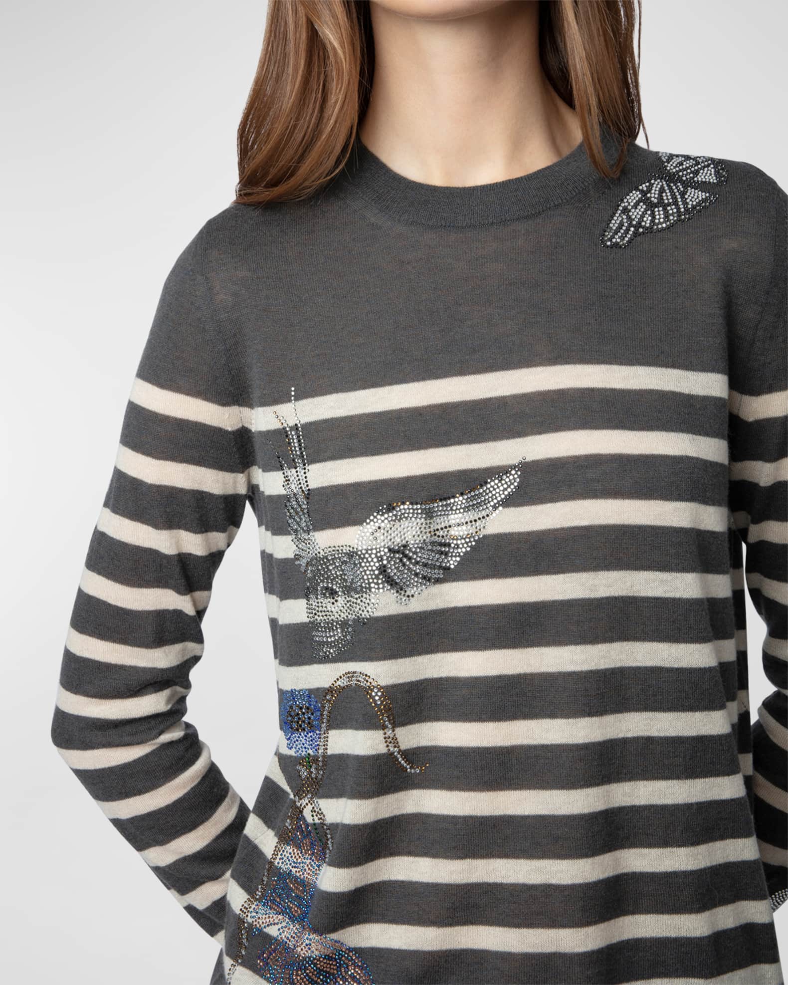 Zadig & Voltaire Source Diamante Cashmere Sweater | Neiman Marcus