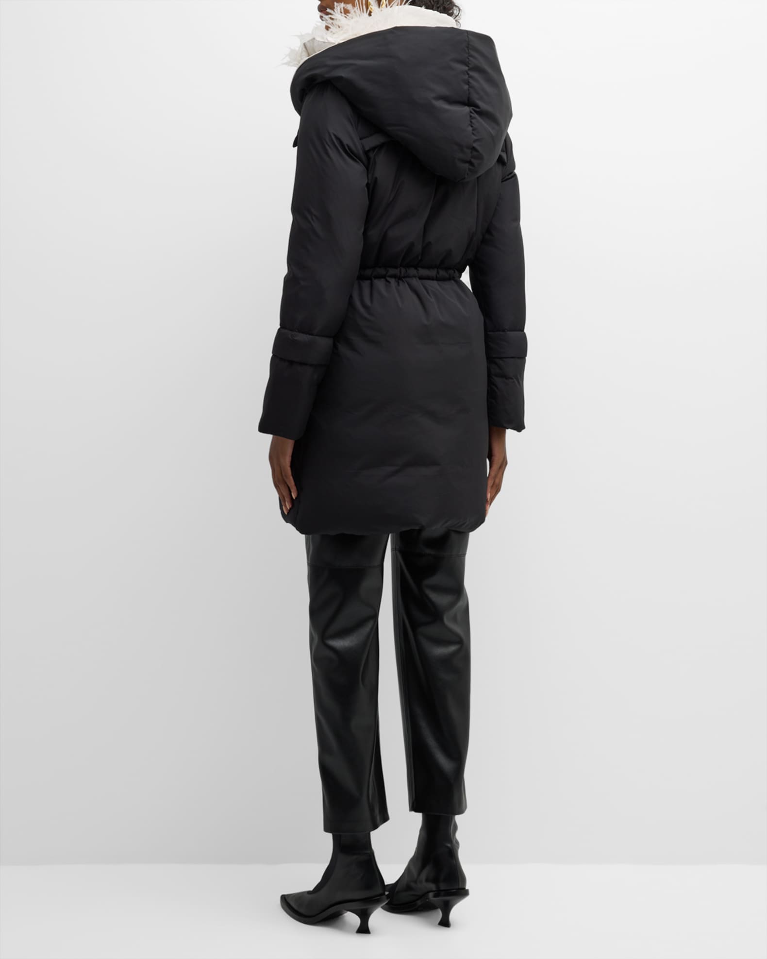 Kobi Halperin Hayden Hooded Feather-Trim Puffer Coat | Neiman Marcus