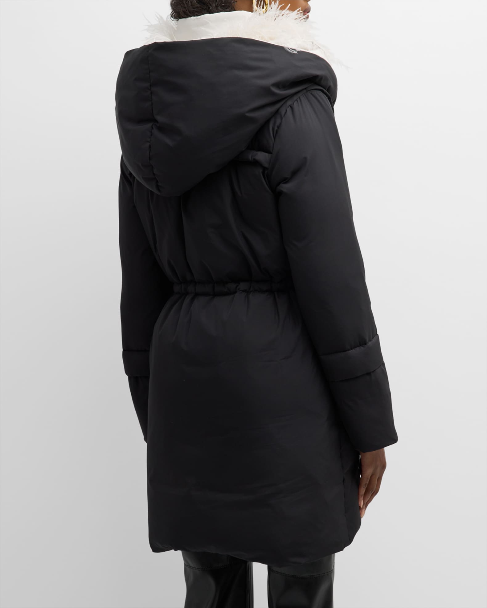 Kobi Halperin Hayden Hooded Feather-Trim Puffer Coat | Neiman Marcus