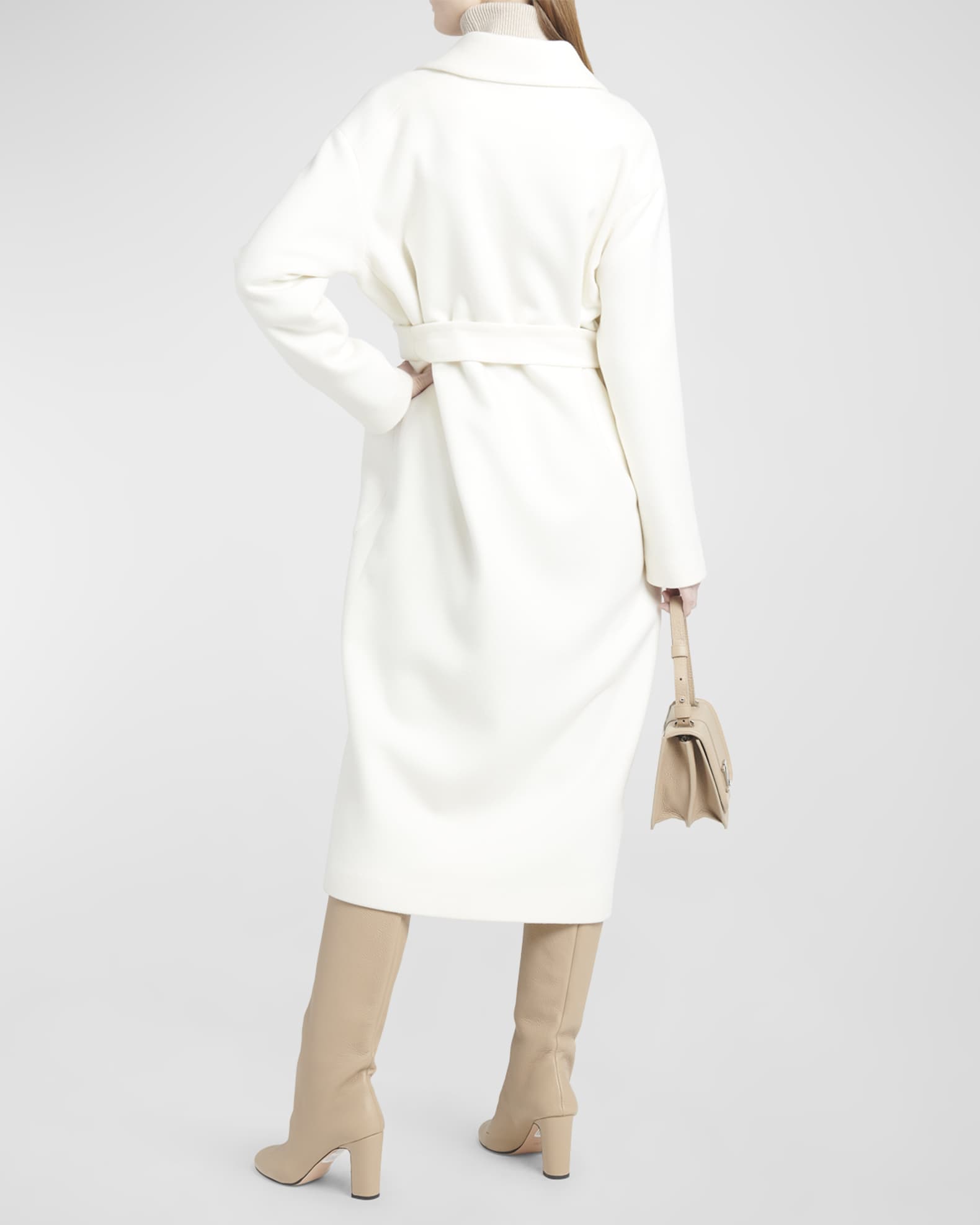 Kiton Belted Brushed Cashmere Long Coat | Neiman Marcus